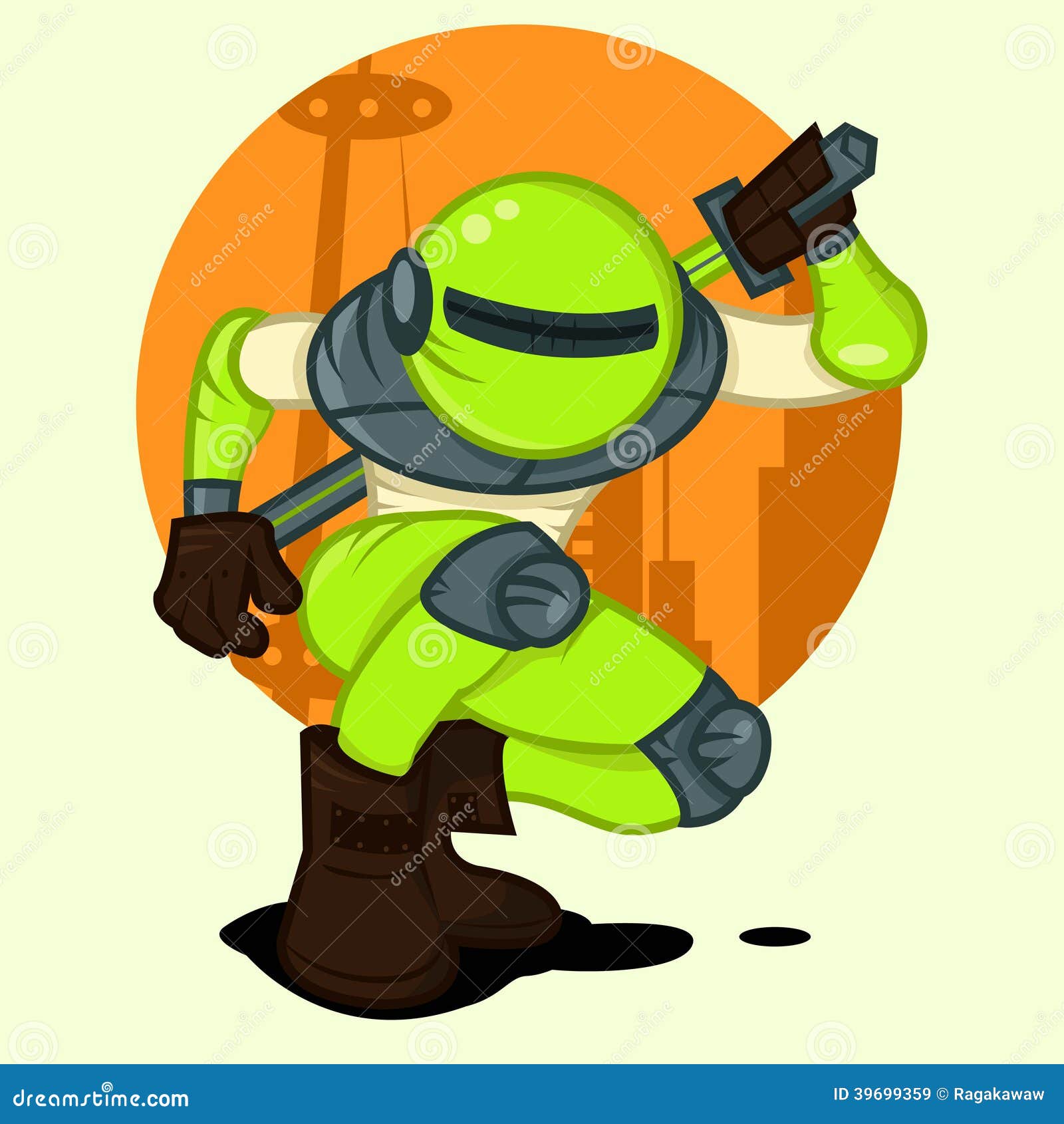 Cartoon Robot stock vector. Illustration of metal, humanoid - 39699359