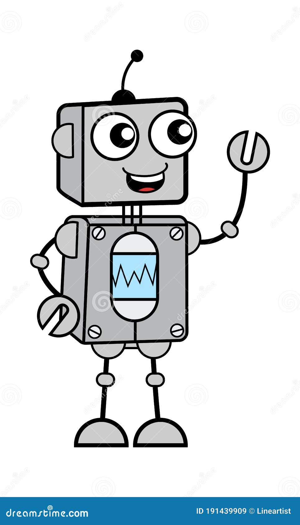 Cartoon Robot Talking Happy Stock Illustration - Illustration of doodle ...
