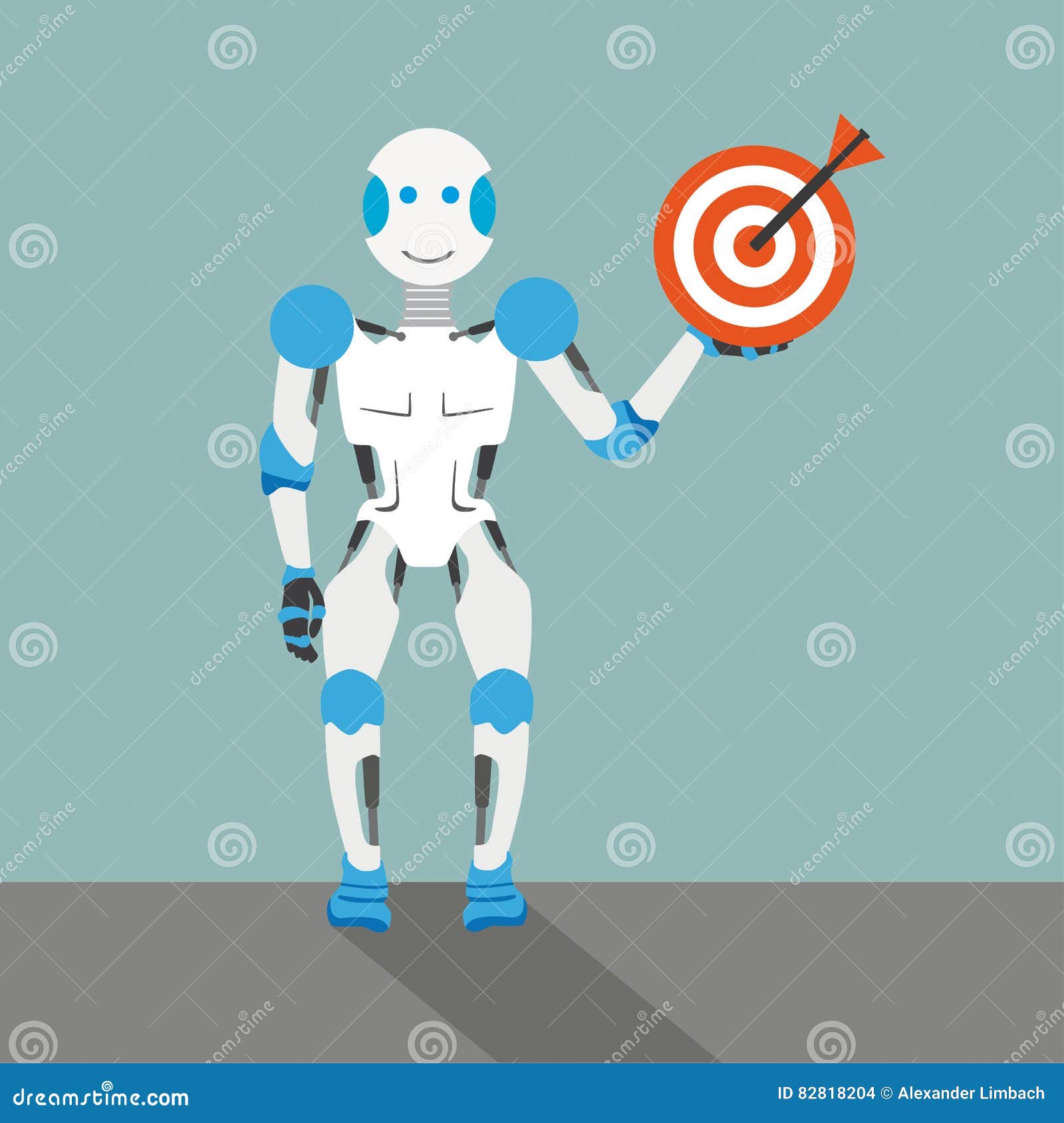Robot With Target Stock Illustration | CartoonDealer.com #24933937