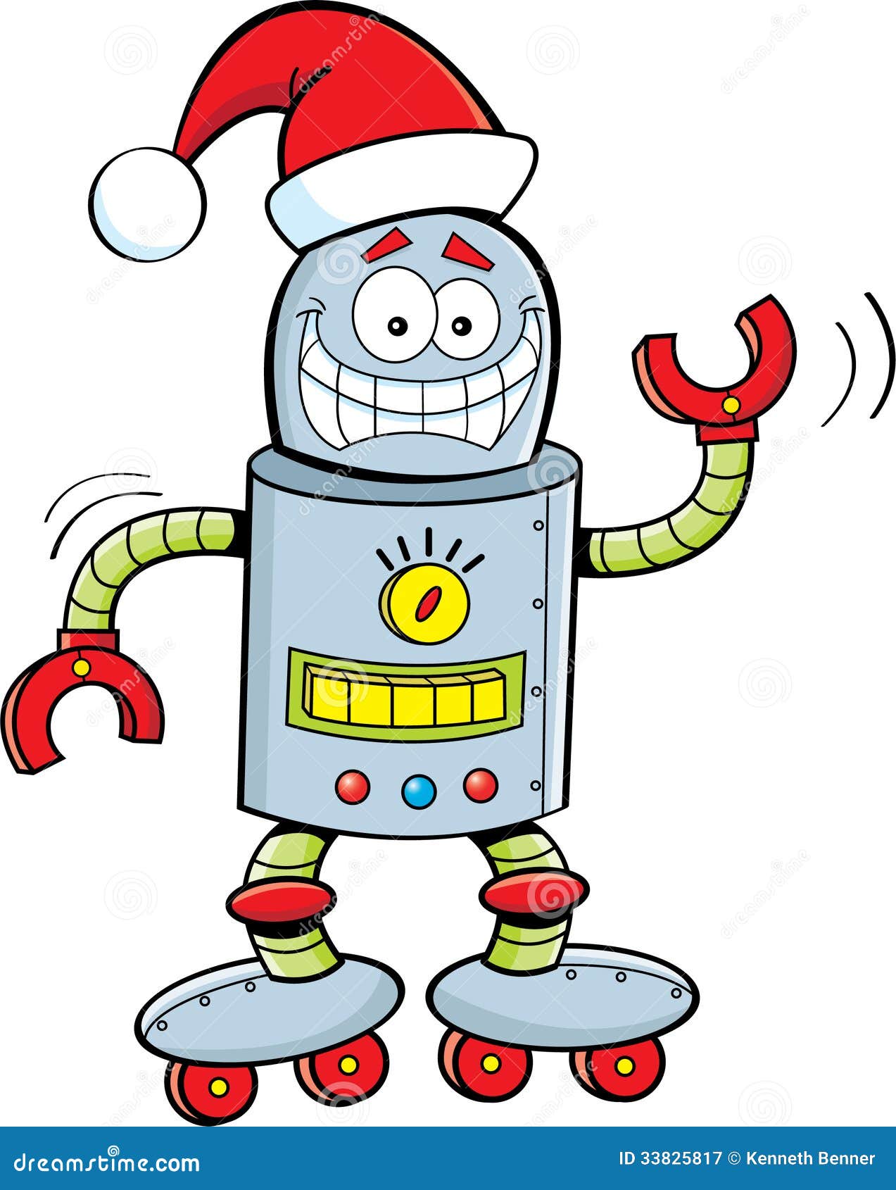 Cartoon Robot Wearing a Santa Hat Stock Vector - Illustration of santa ...
