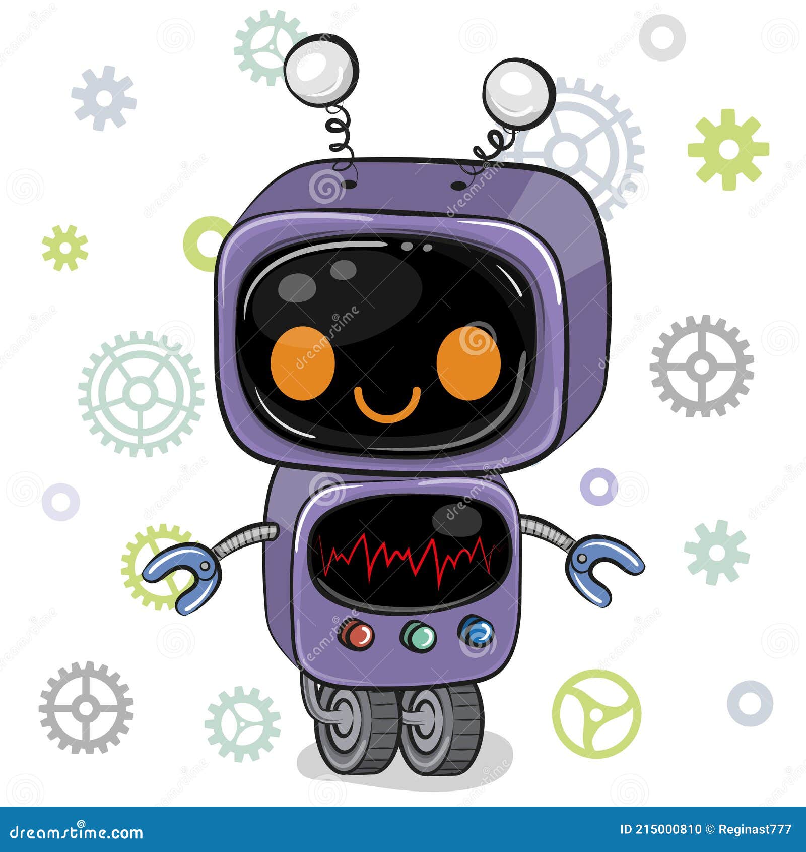 Cartoon Robot on a White Background Stock Vector - Illustration of ...