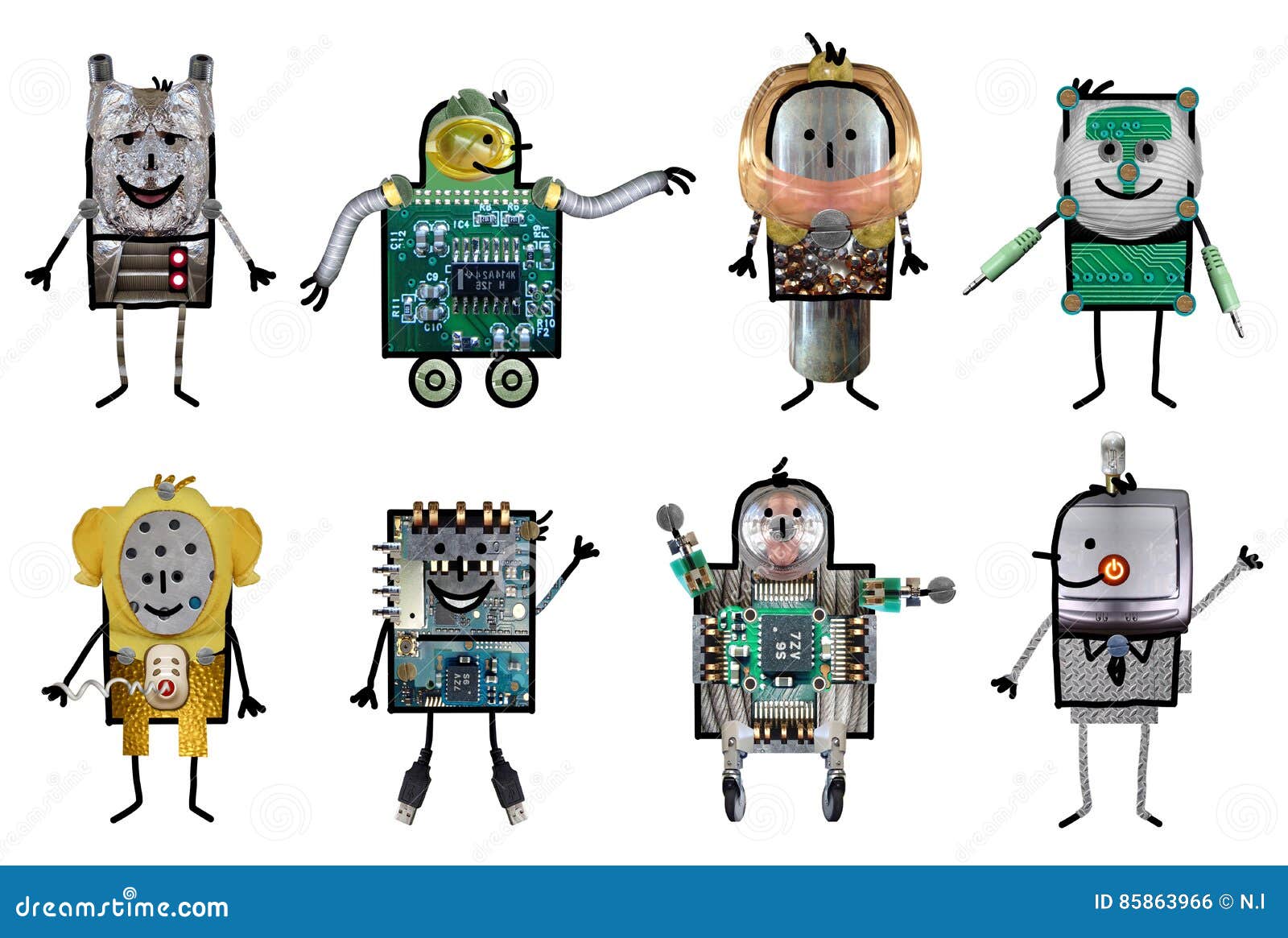 Set Of Cartoon Robots. Collection Of Cute Retro Robots. Vector ... Set Of Cartoon Robots. Collection Of Cute Retro Robots. Vector ...