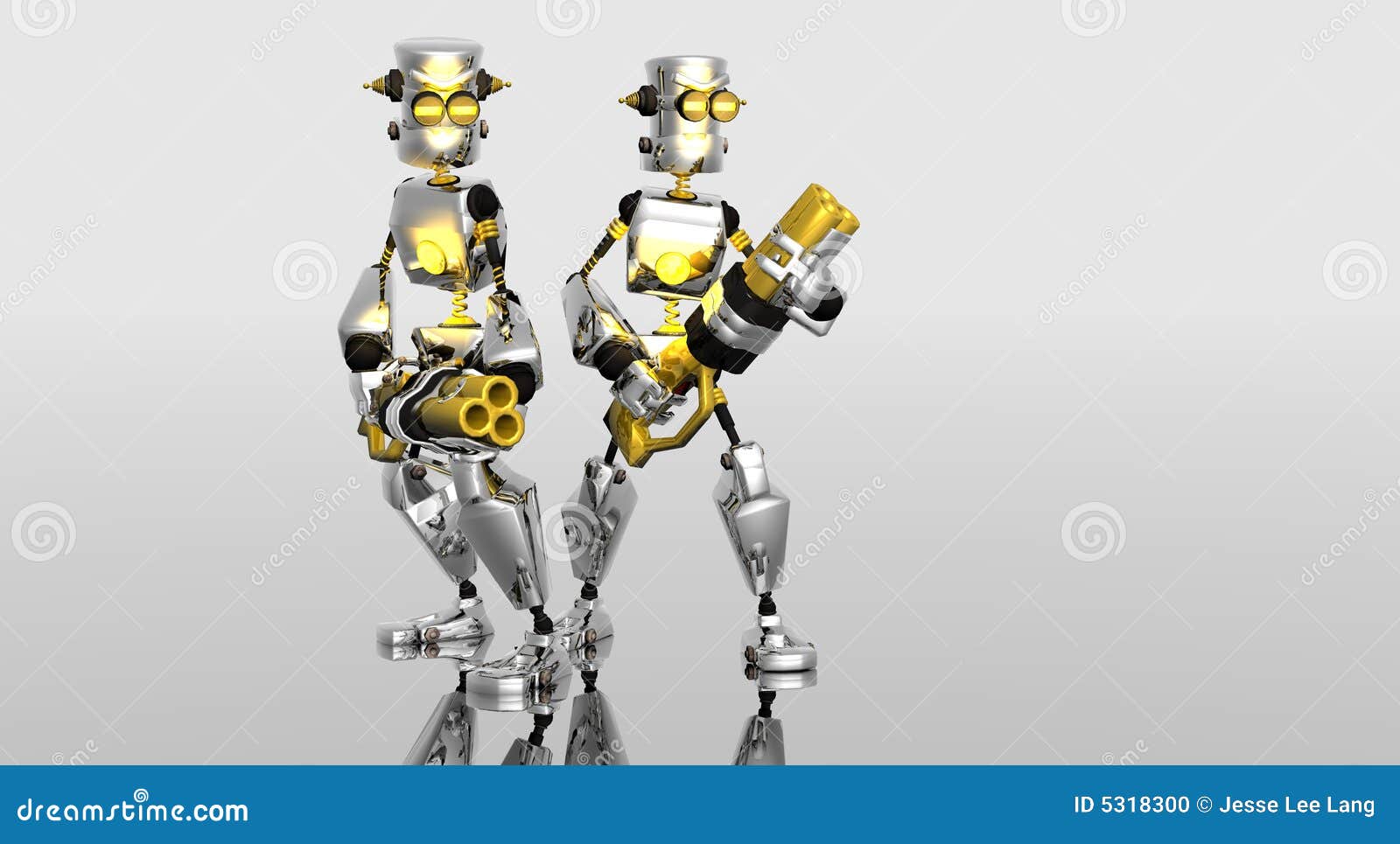 Cartoon robots with guns stock illustration. Illustration of robots ...