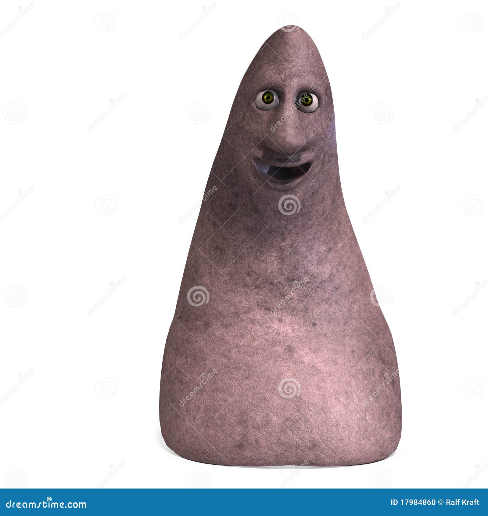 Cartoon Rock with a Funny Face Stock Illustration - Illustration of ...