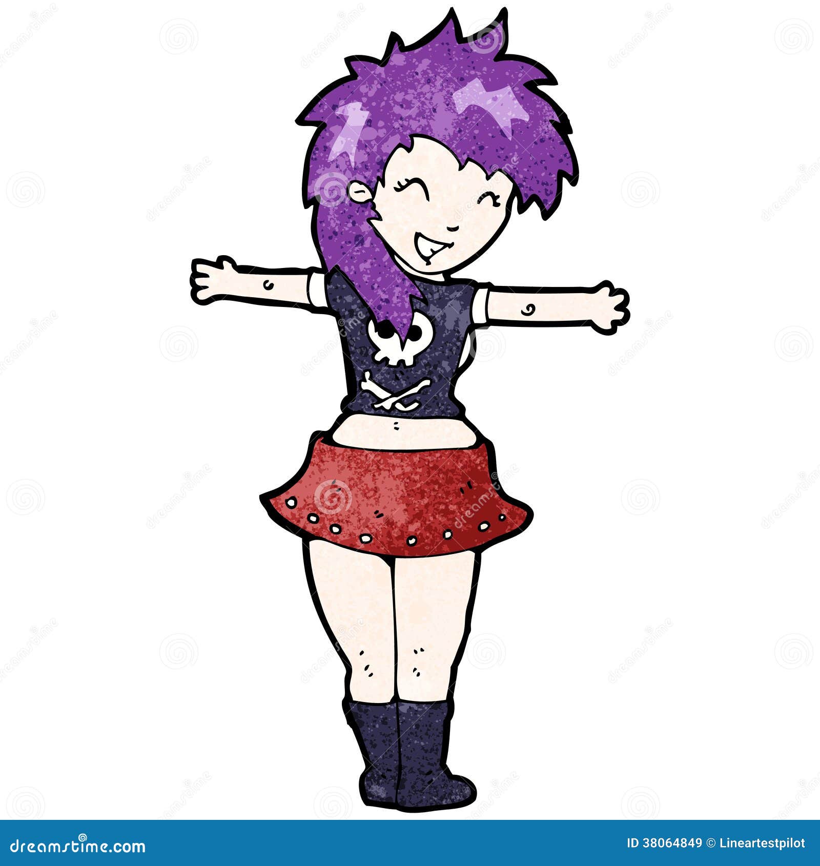 Cartoon rock girl stock vector. Illustration of crazy - 38064849