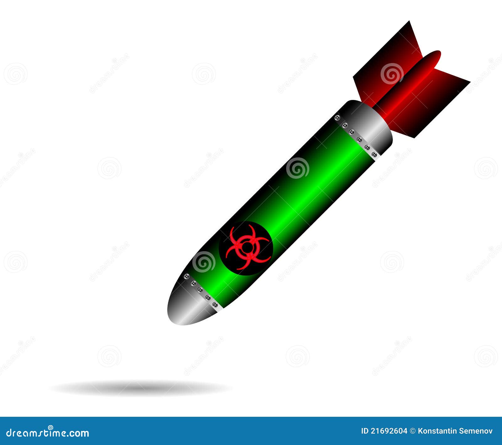 Cartoon Rocket Bomb on White Stock Illustration - Illustration of ...