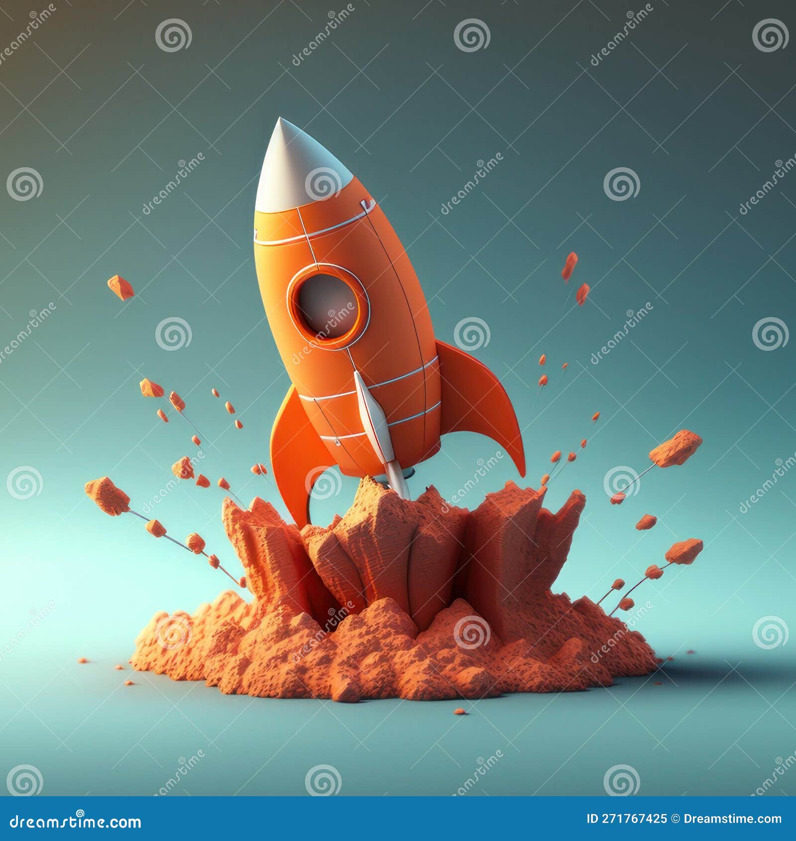 Cartoon Rocket, 3d. AI Generative Stock Illustration - Illustration of ...