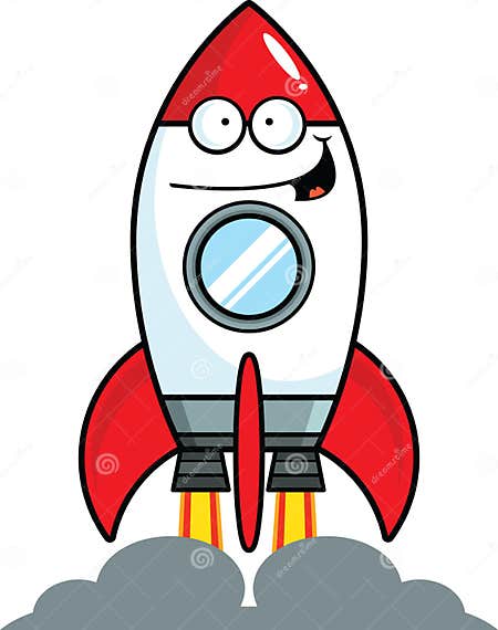 Cartoon Rocket Happy stock vector. Illustration of transportation ...
