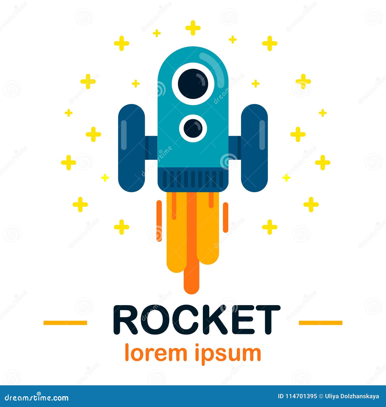 Cartoon Rocket Illustration Vector with Stars Logo Stock Vector ...