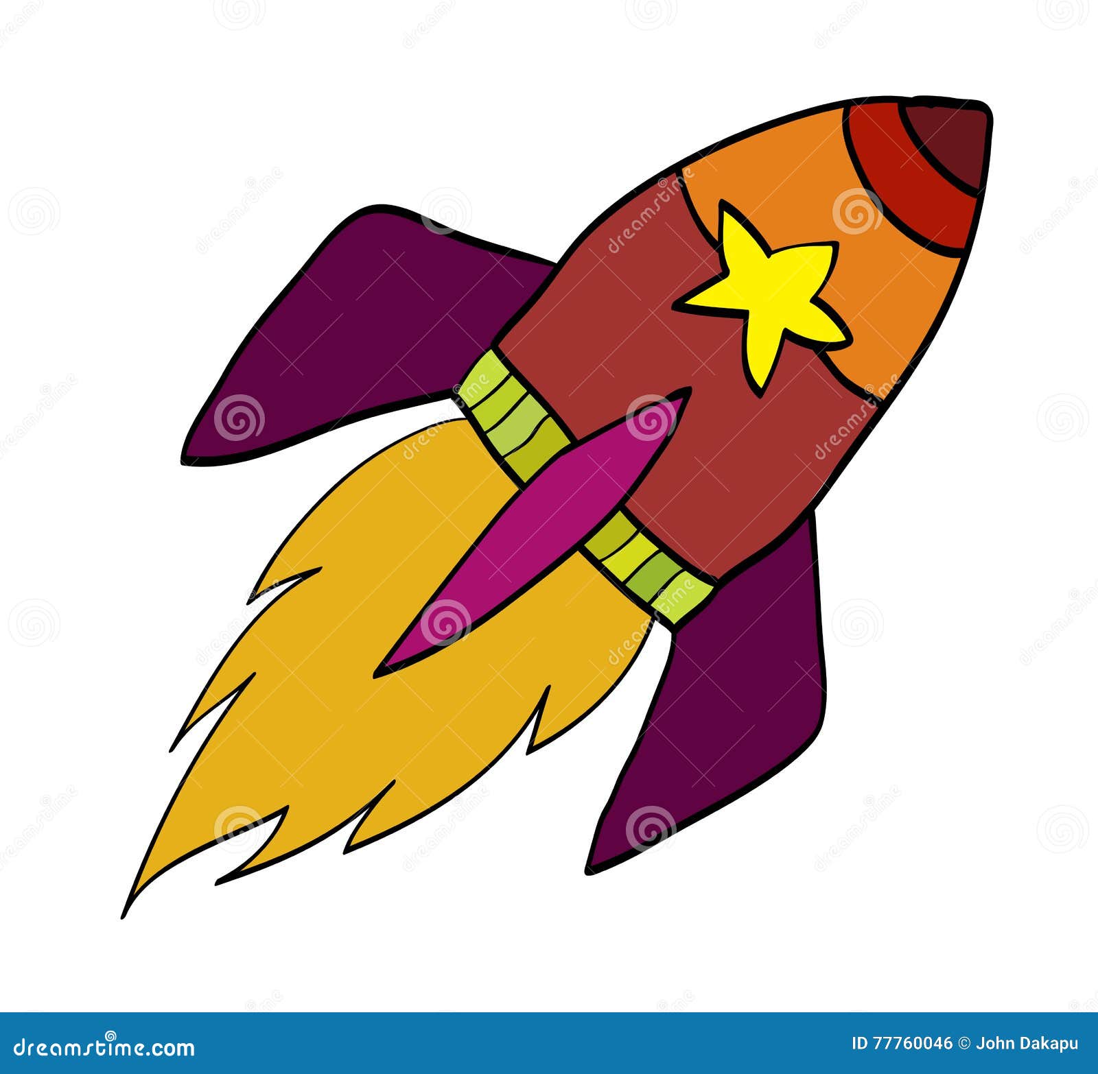 Cartoon Rocket. Illustration Stock Vector - Illustration of spaceship ...