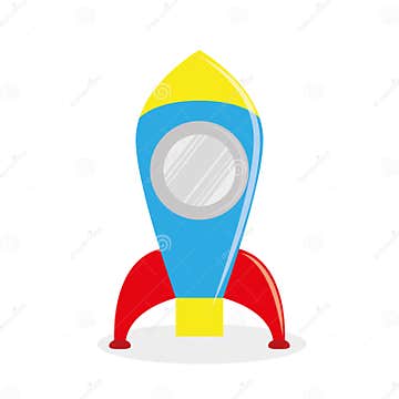 Cartoon Rocket Isolated on White Background Stock Vector - Illustration ...