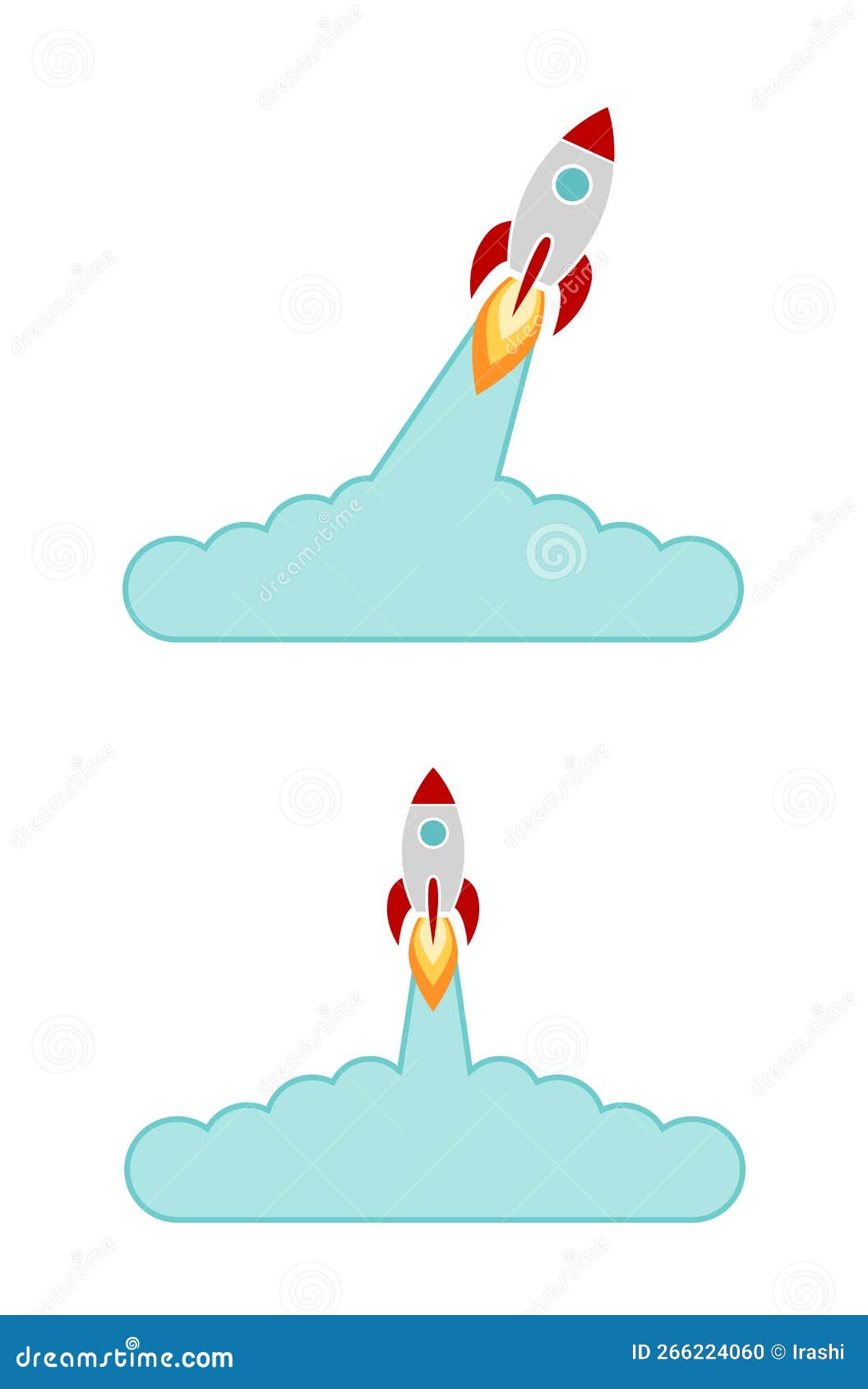 Cartoon Rocket Launch Start Up Stock Vector - Illustration of galaxy ...