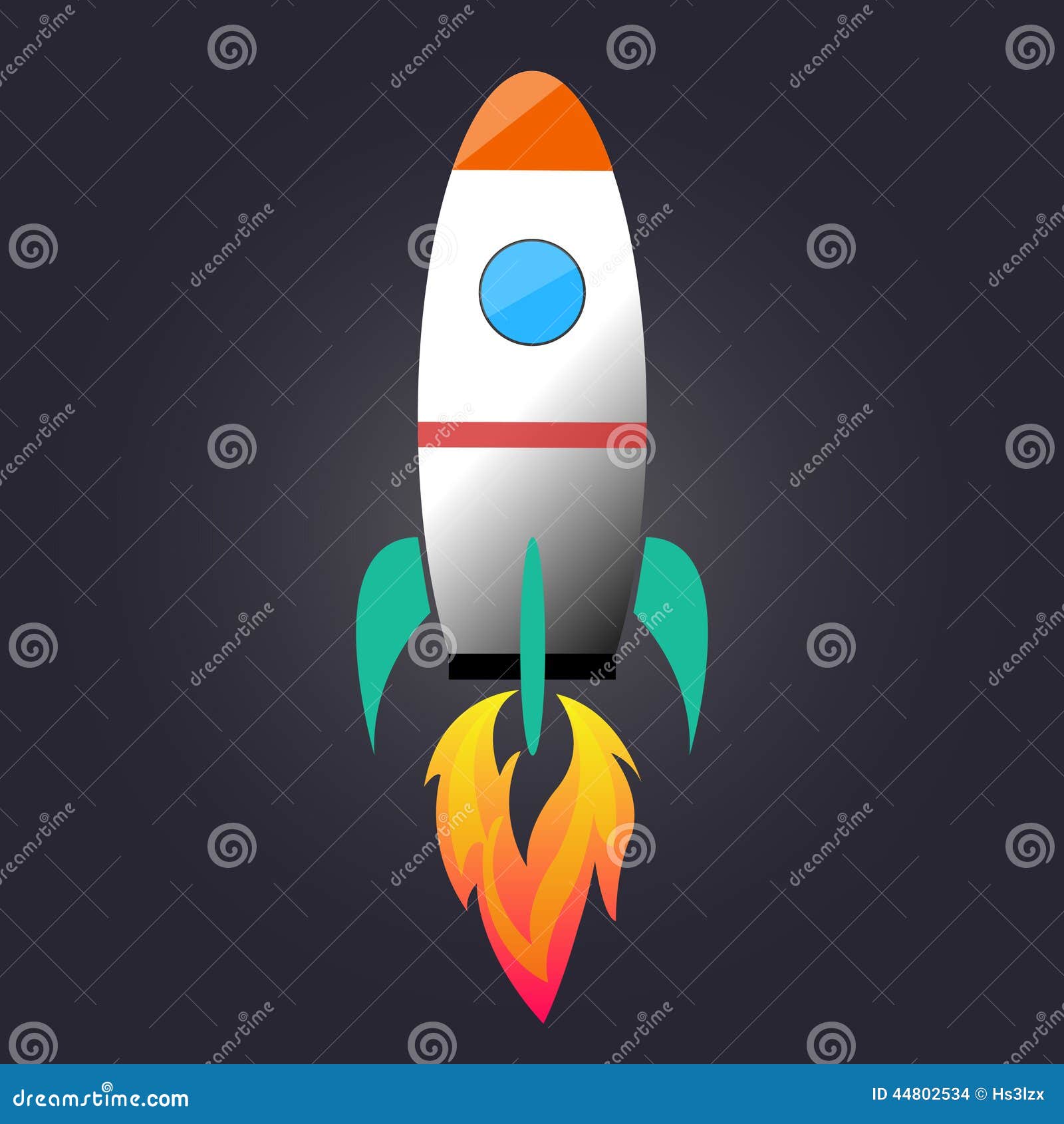 Cartoon rocket launching stock vector. Illustration of sign - 44802534