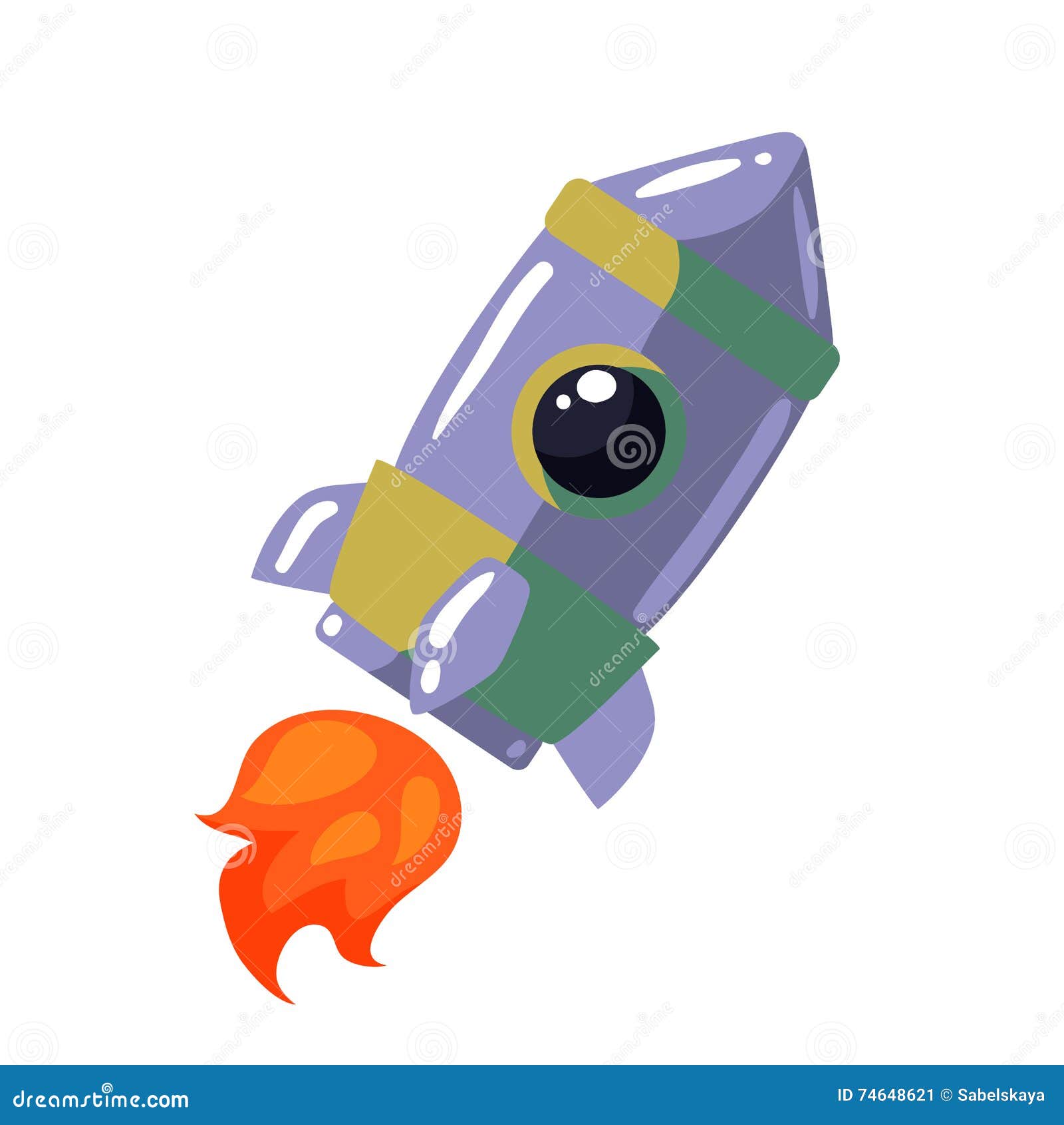 Cartoon Rocket in Open Cosmos Vector Illustration Stock Vector ...