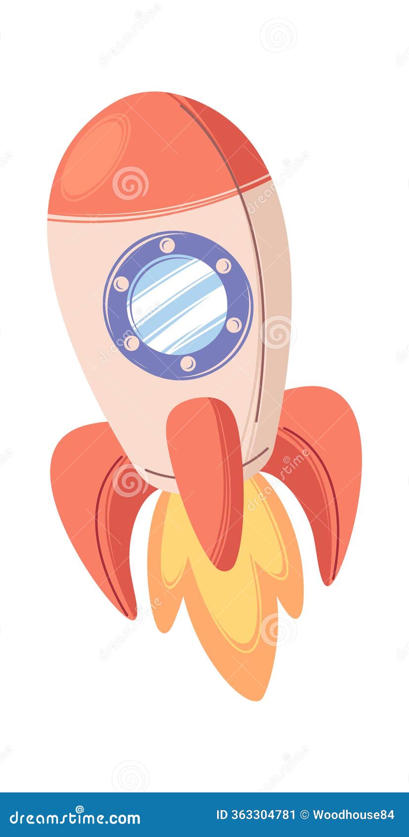 Cartoon Rocket Launching On Night Sky Stars | CartoonDealer.com #44802549