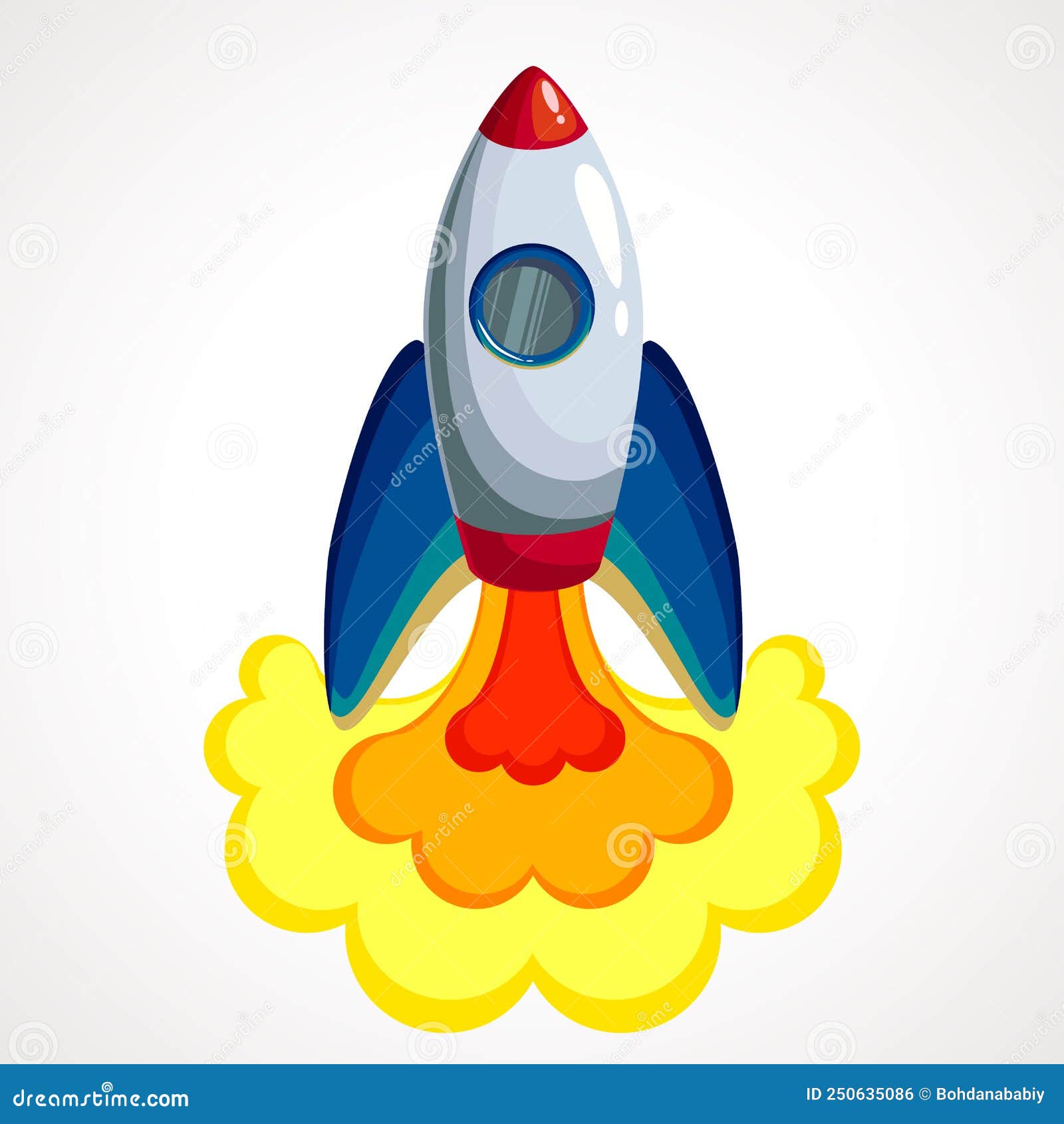 Cartoon Rocket Ship. Space Rocket Launch. Vector Illustration Stock ...