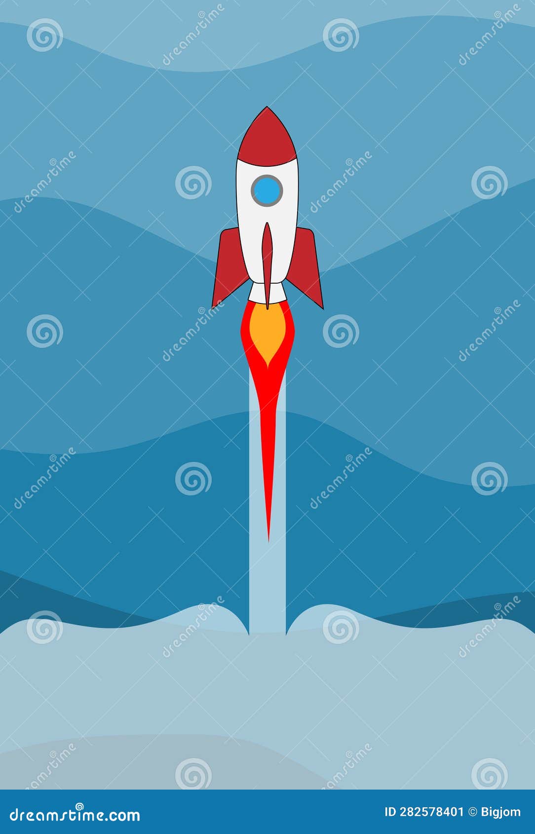 Cartoon Rocket in Space Icon. Vector Illustration Stock Vector ...