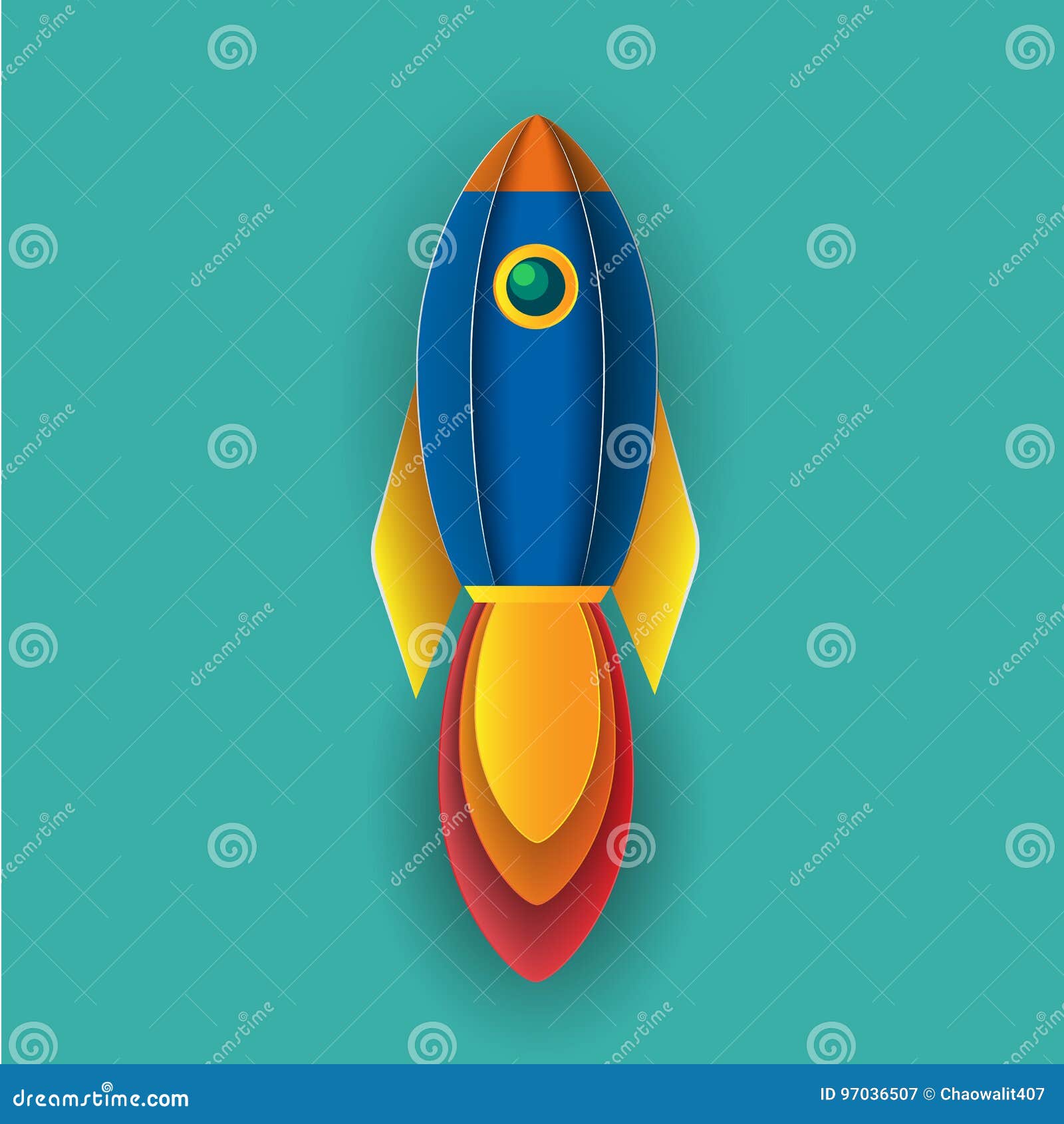 Cartoon Rocket Space Ship Take Off Stock Illustration - Illustration of ...