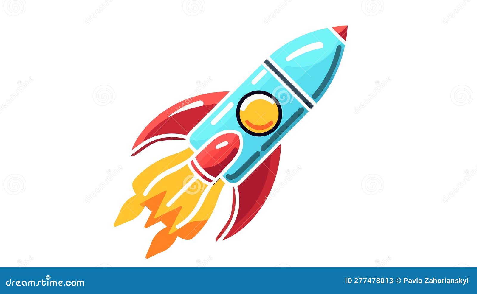 Cartoon Rocket Space Ship Take Off, Isolated Vector Illustration ...