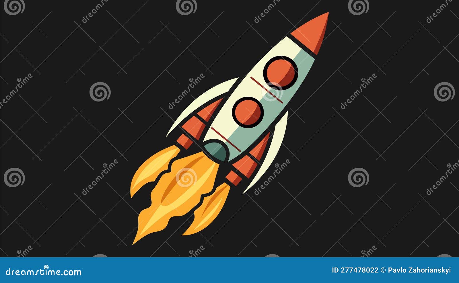 Cartoon Rocket Space Ship Take Off, Isolated Vector Illustration ...