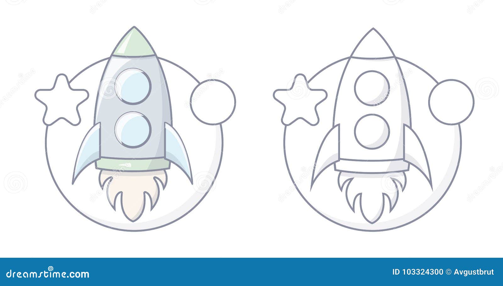 Cartoon Rocket Space Ship Take Off, Vector Illustration. Stock Vector ...