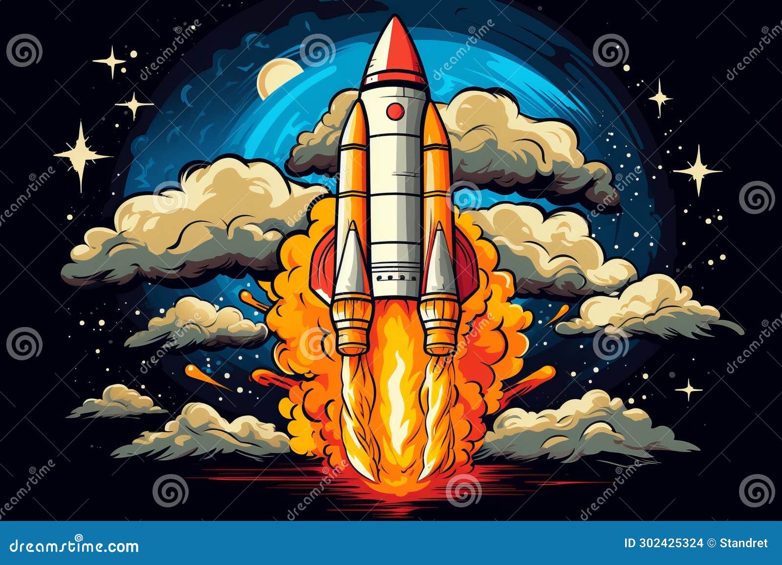 Cartoon Rocket, Vector. Beautiful Illustration Picture Stock ...