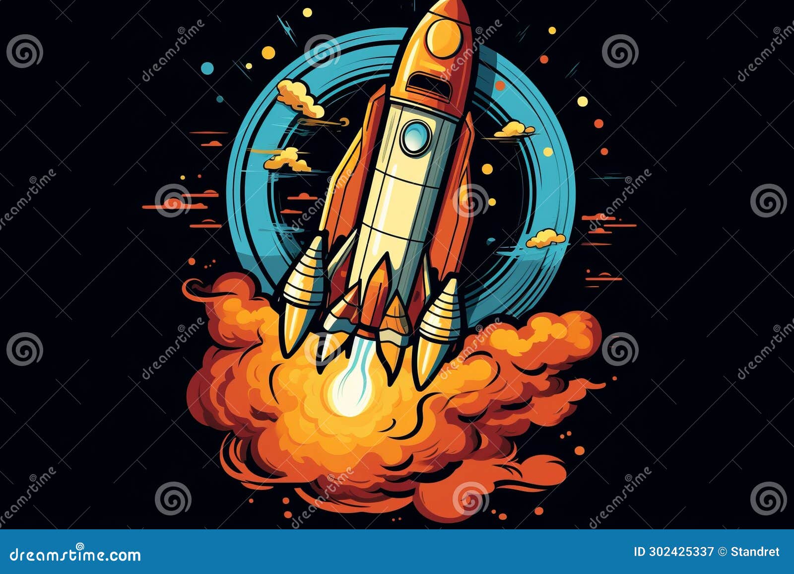 Cartoon Rocket, Vector. Beautiful Illustration Picture Stock ...