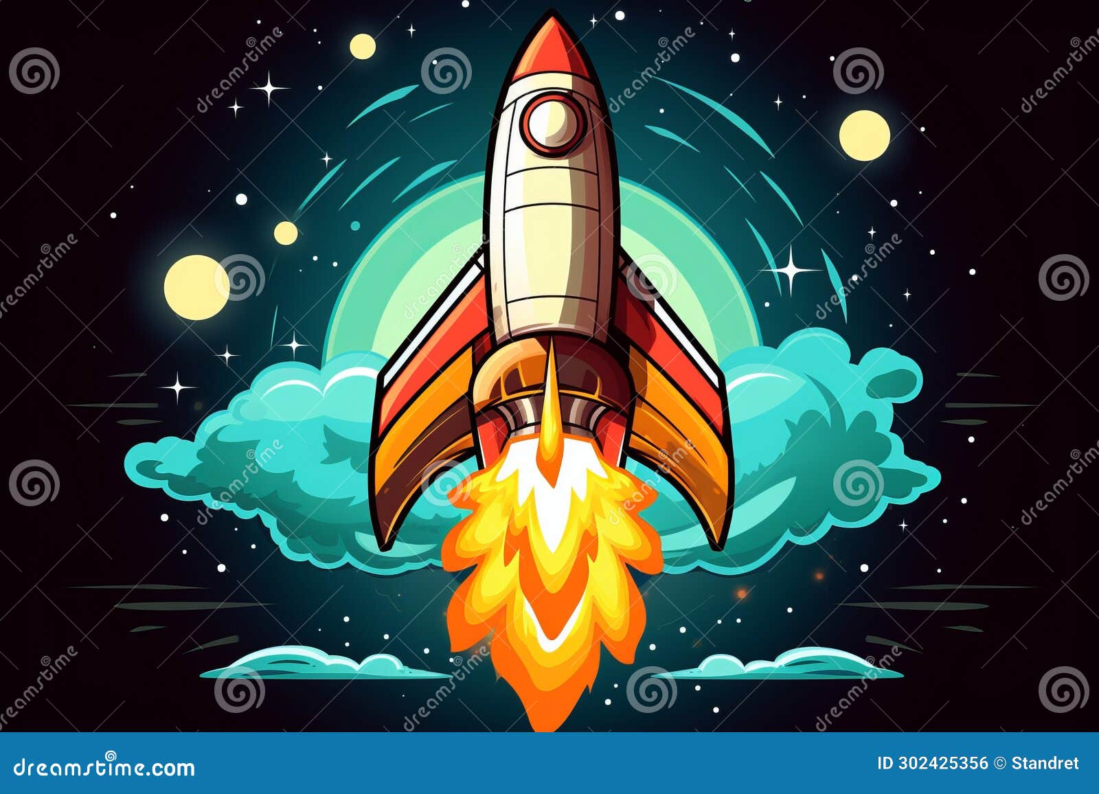 Cartoon Rocket, Vector. Beautiful Illustration Picture Stock ...
