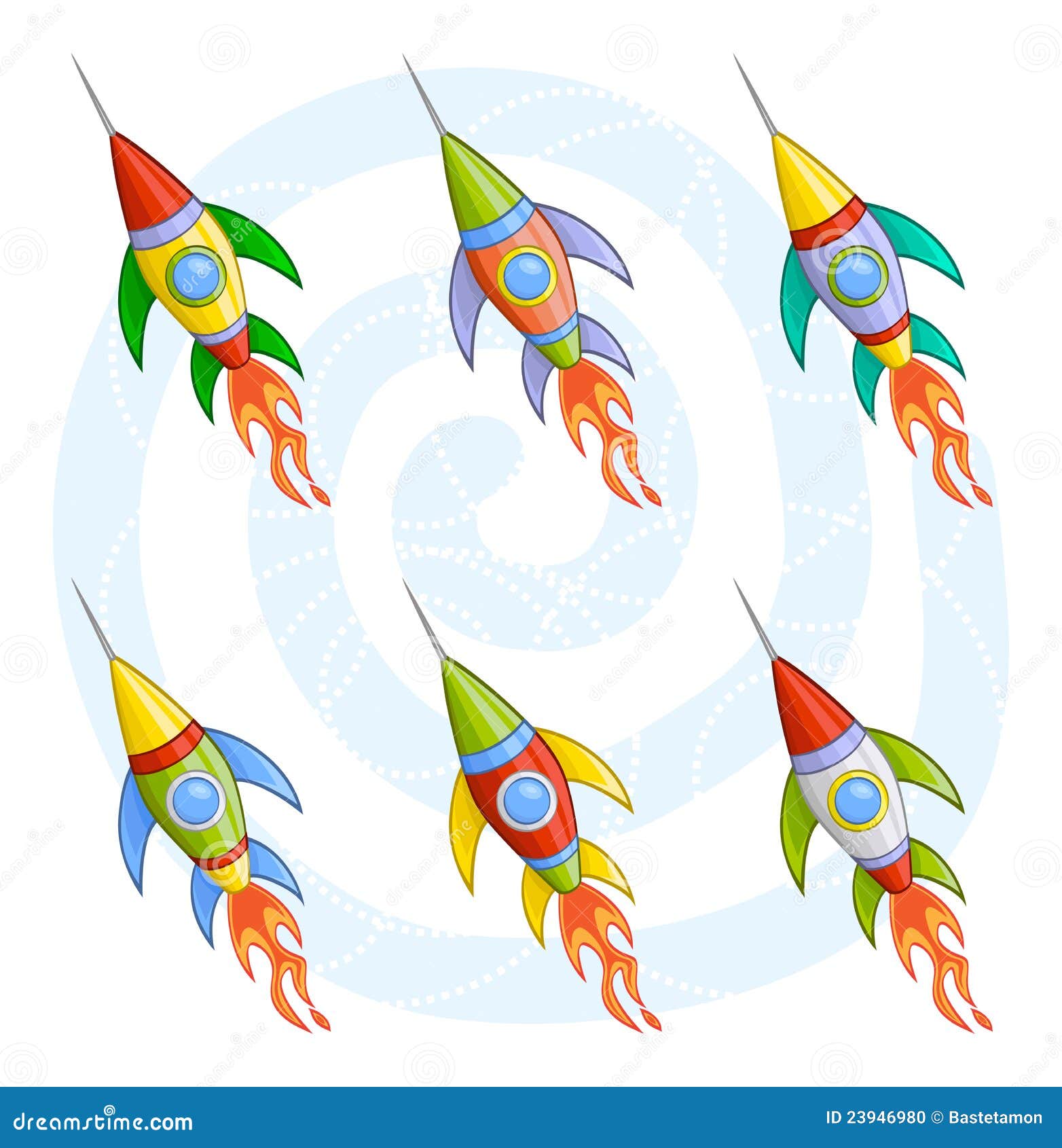 Cartoon rockets stock vector. Illustration of spaceship - 23946980