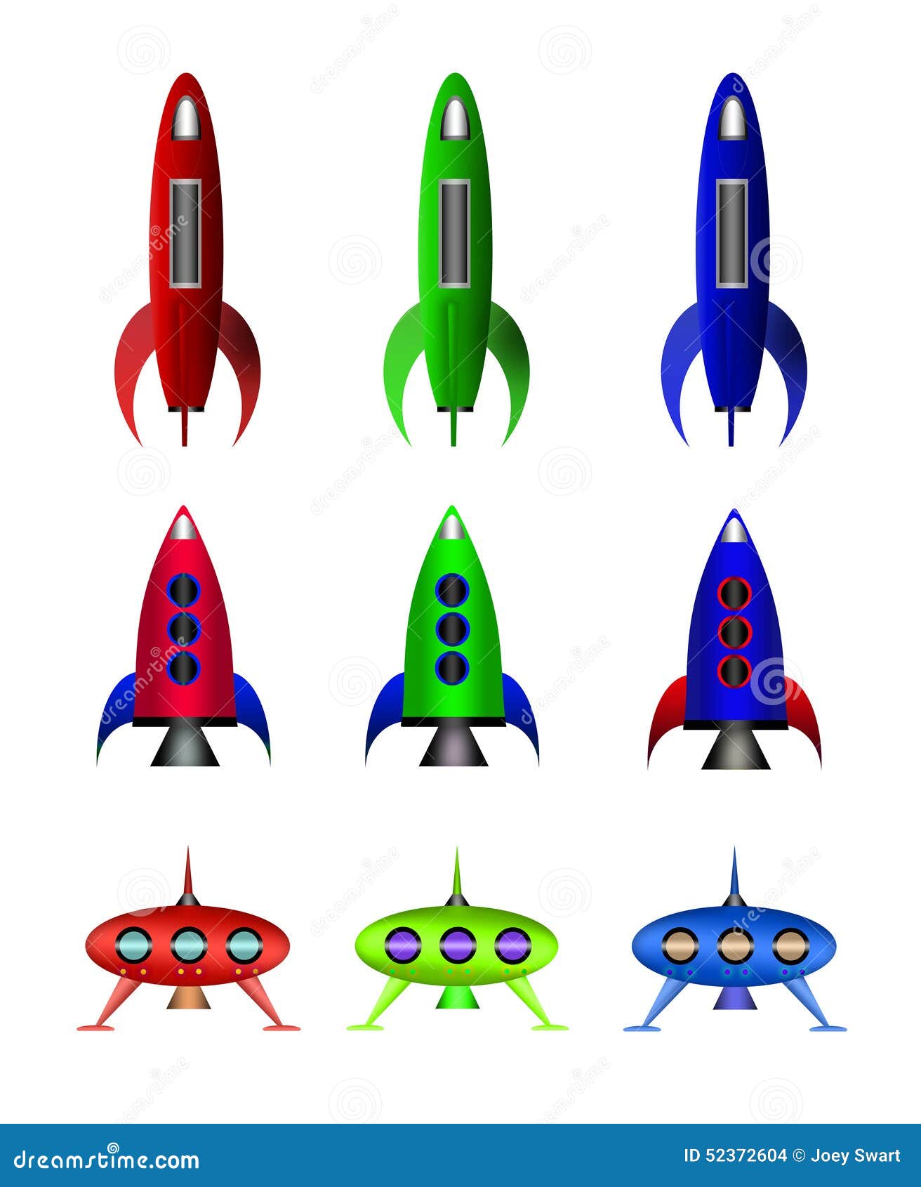 Cartoon rockets. stock illustration. Illustration of future - 52372604