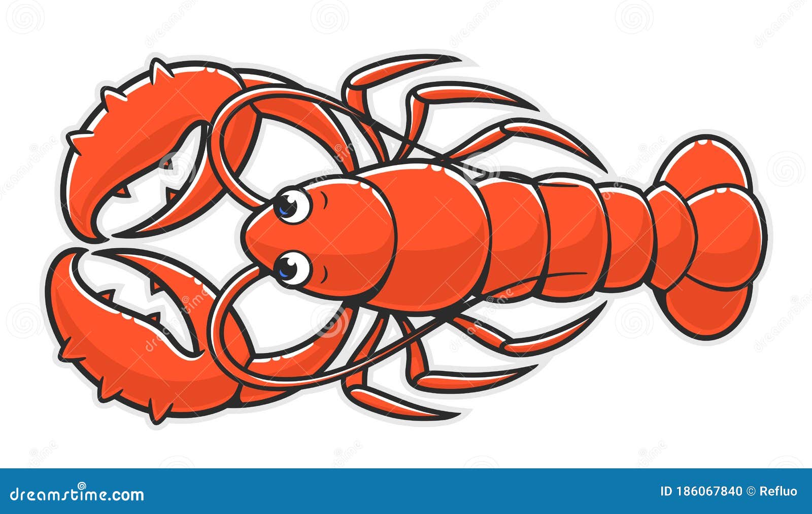 Cartoon rode kreeft vector illustratie. Illustration of onderwater ...