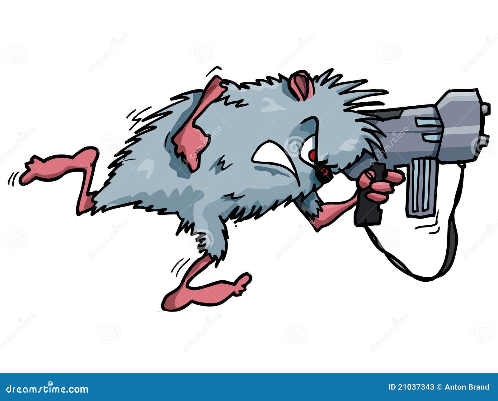Cartoon Rodent With A Big Gun | CartoonDealer.com #21037343