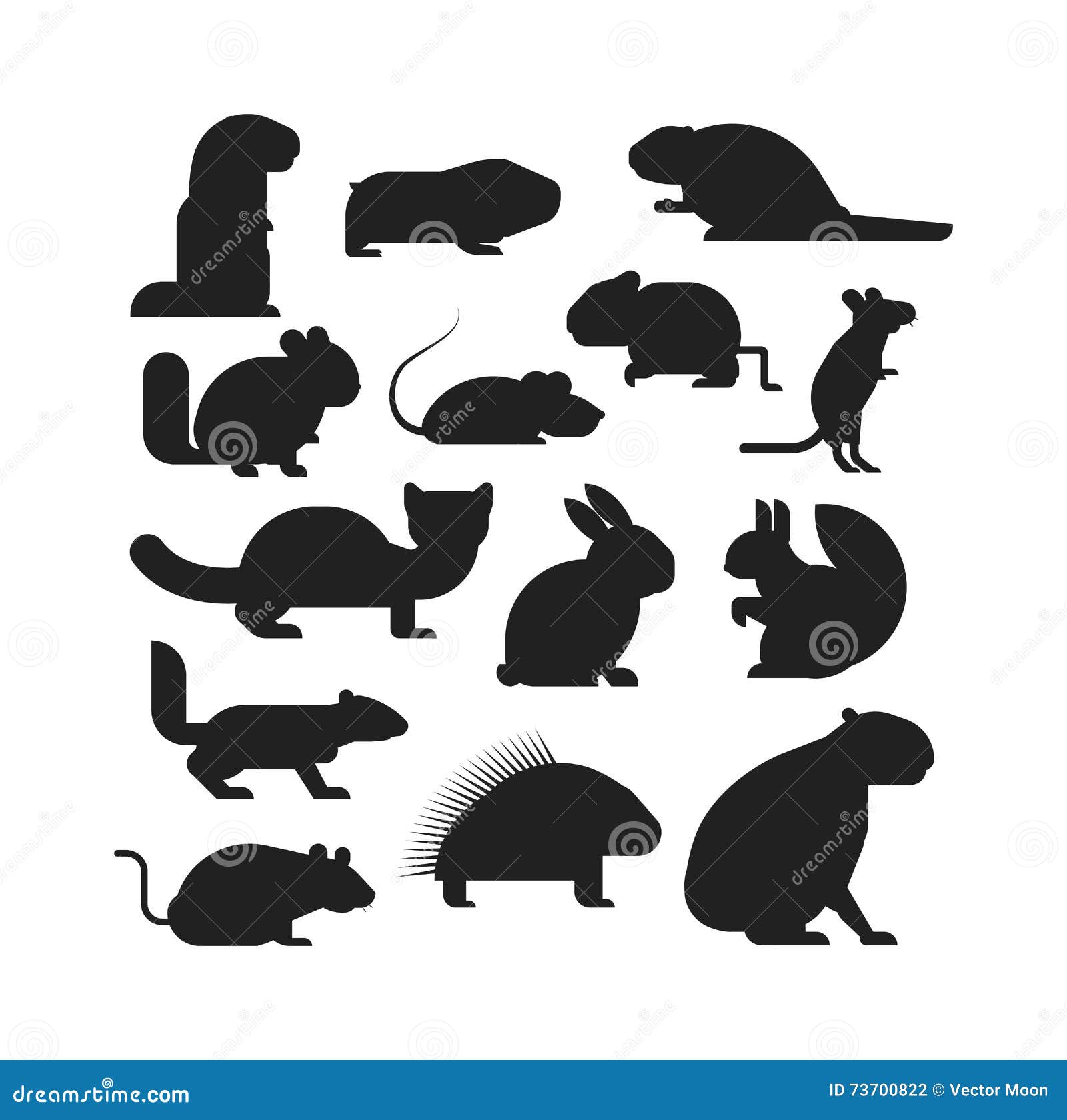 Cartoon Rodents Animals Vector Set. Stock Vector - Illustration of ...
