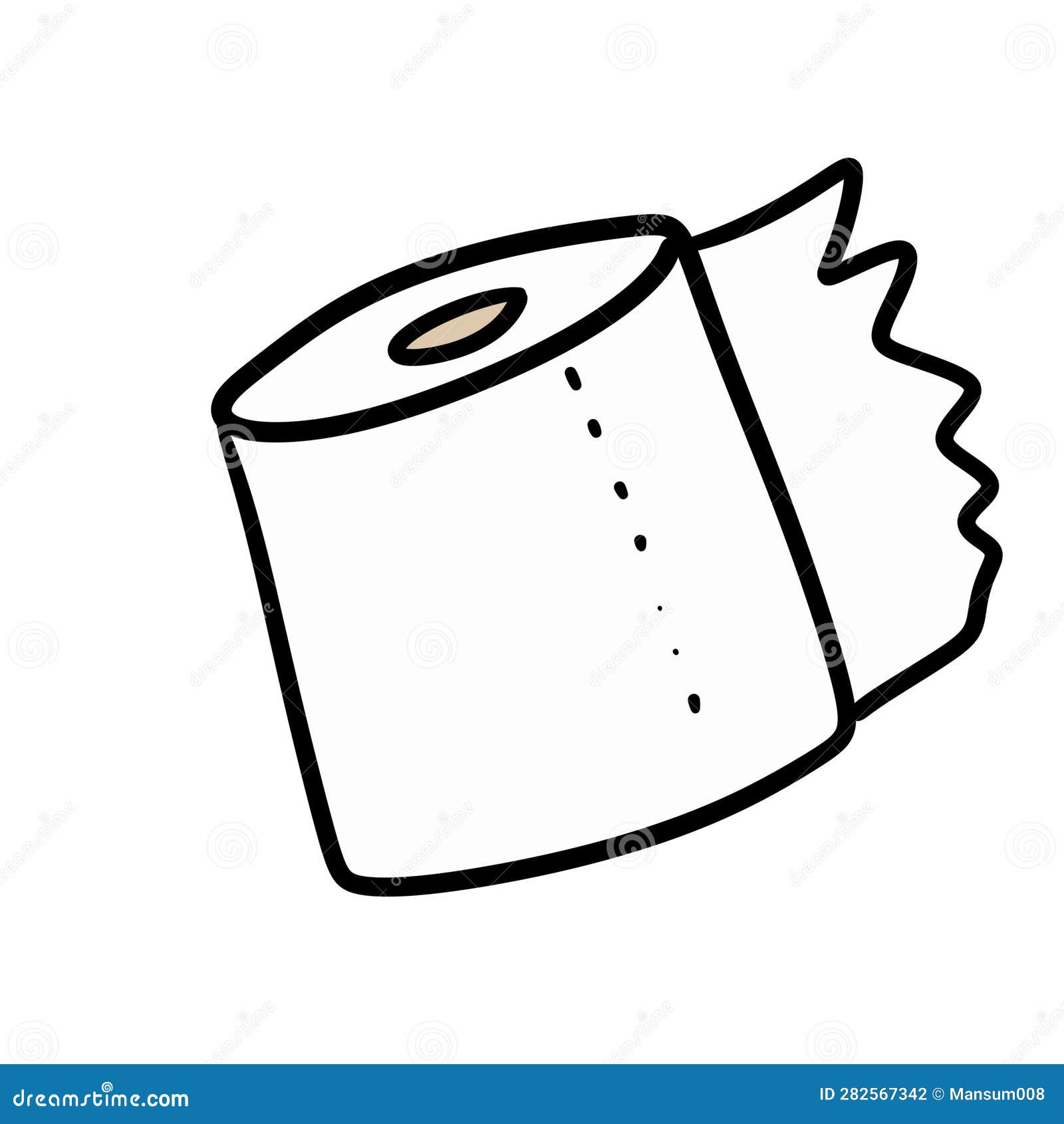 Cartoon Roll of Paper on a White Background Stock Illustration ...