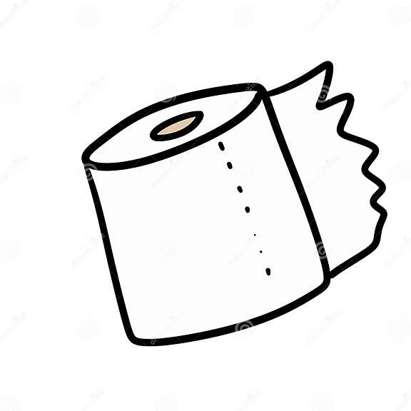 Cartoon Roll of Paper on a White Background Stock Illustration ...