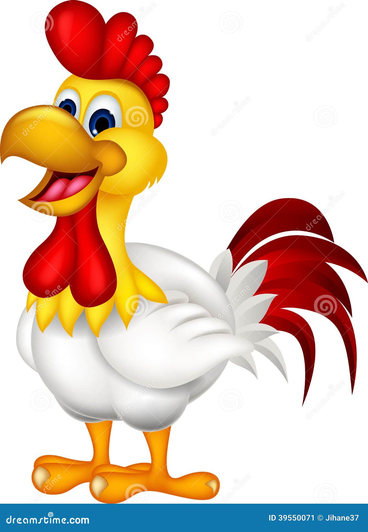 Cartoon rooster isolated stock illustration. Illustration of rooster ...
