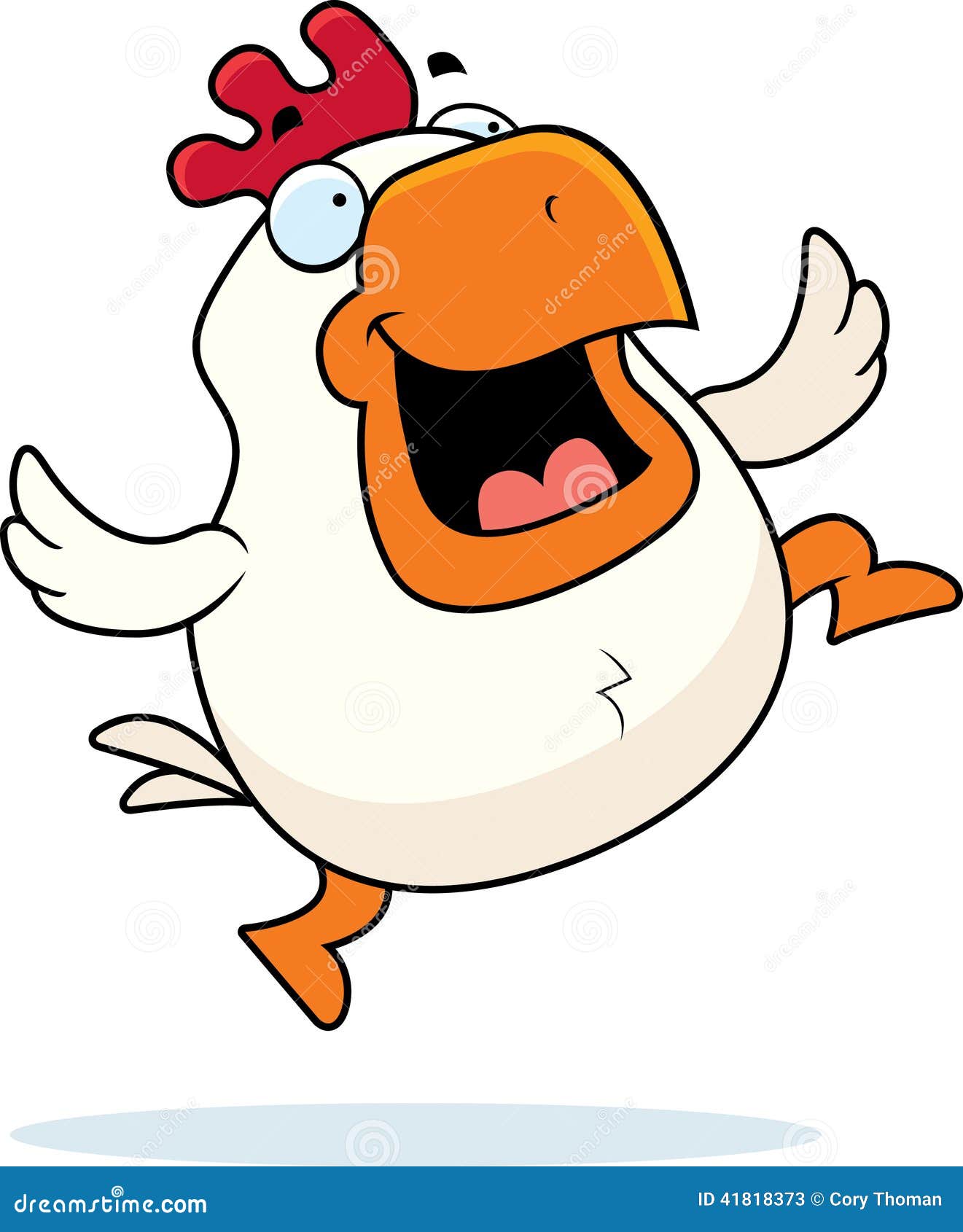Cartoon Rooster Jumping stock vector. Illustration of smiling - 41818373