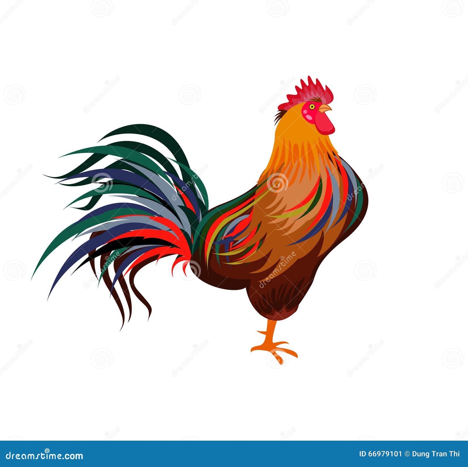 Cartoon Rooster Object for Design Element Stock Vector - Illustration ...