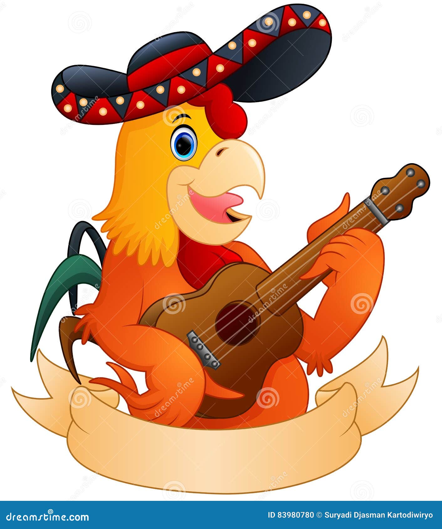 Cartoon Rooster Playing Guitar Stock Vector - Illustration of farm ...
