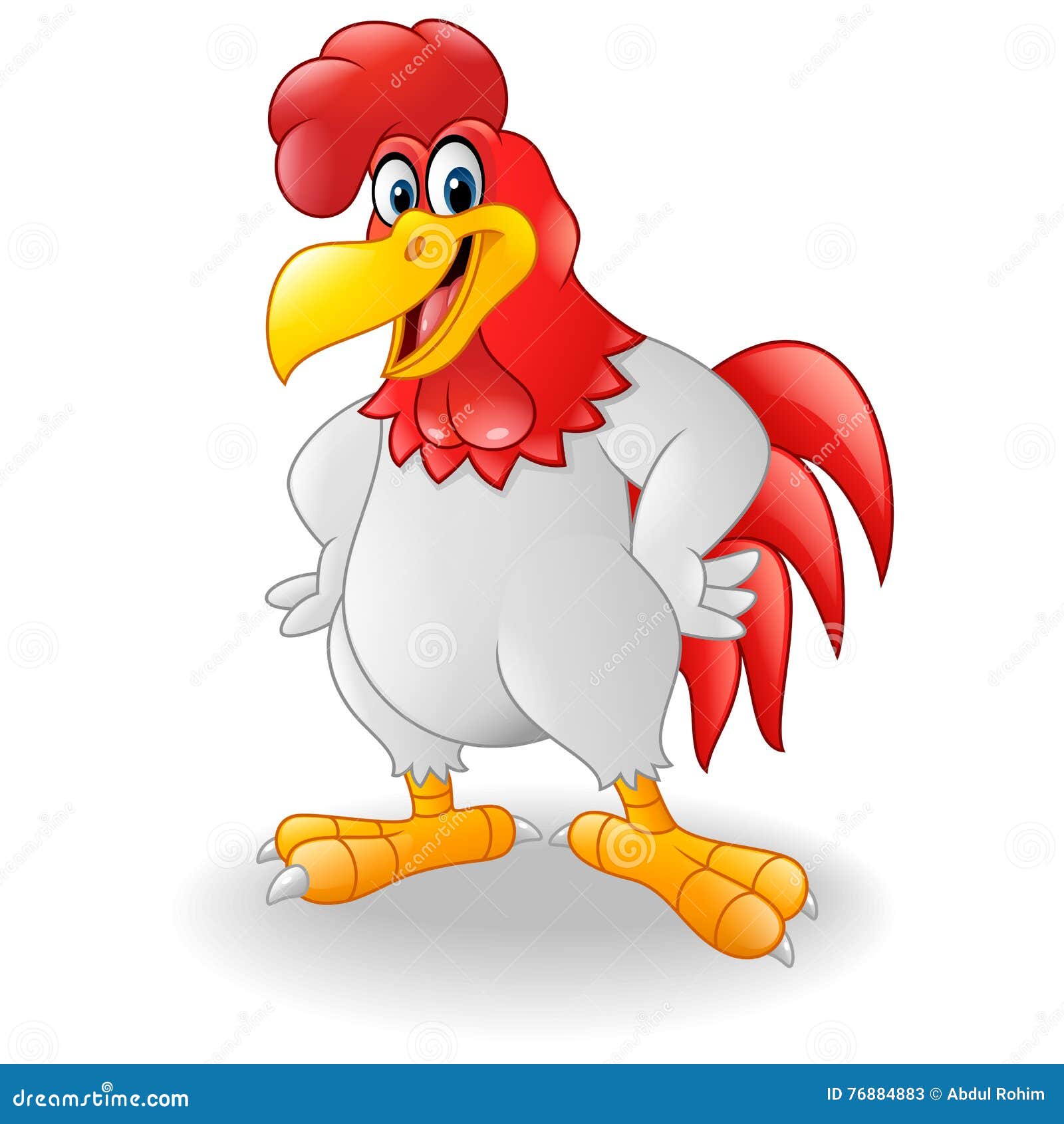 Cartoon rooster posing stock vector. Illustration of muscular - 76884883