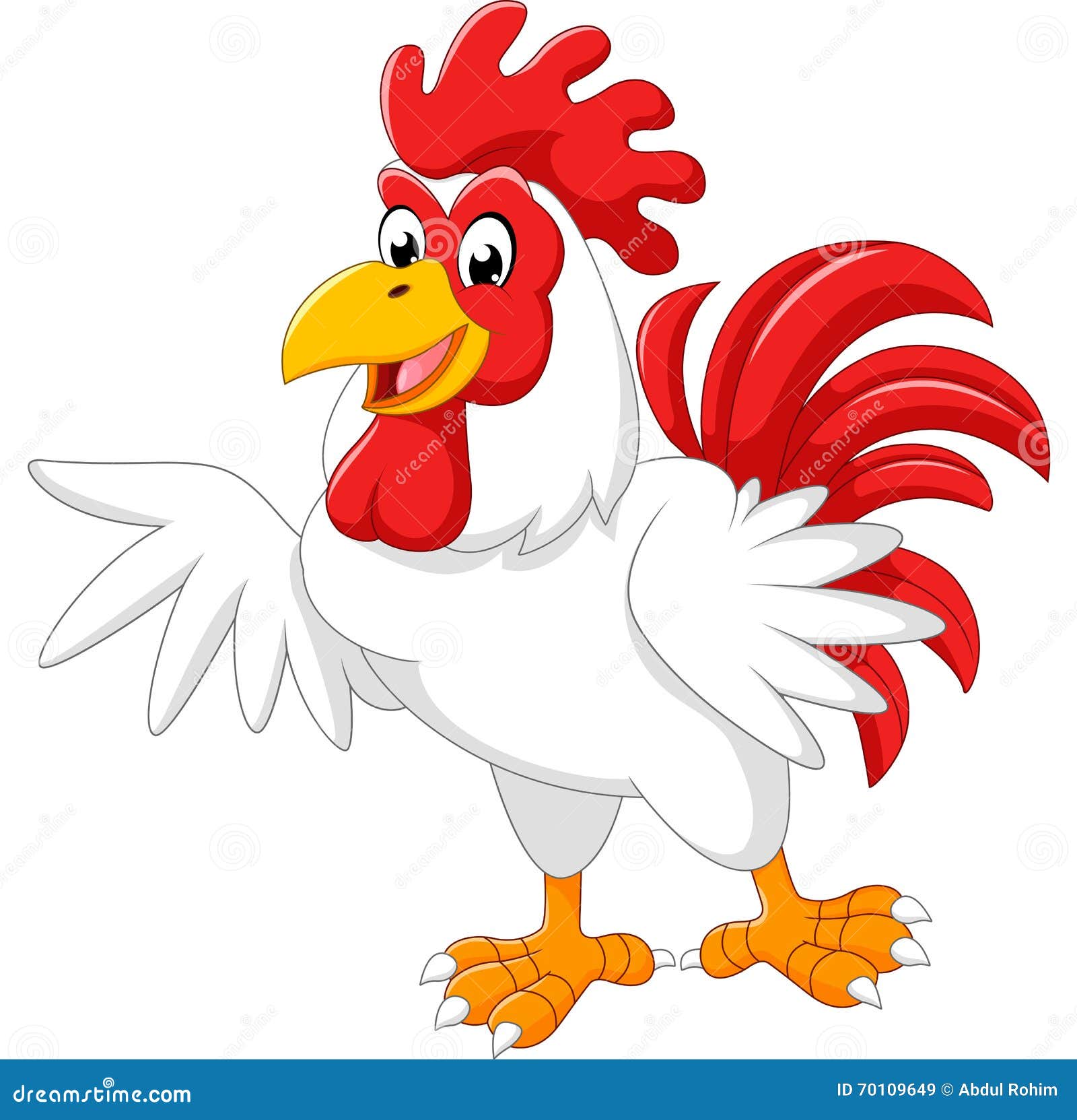 Cartoon rooster presenting stock vector. Illustration of poultry - 70109649