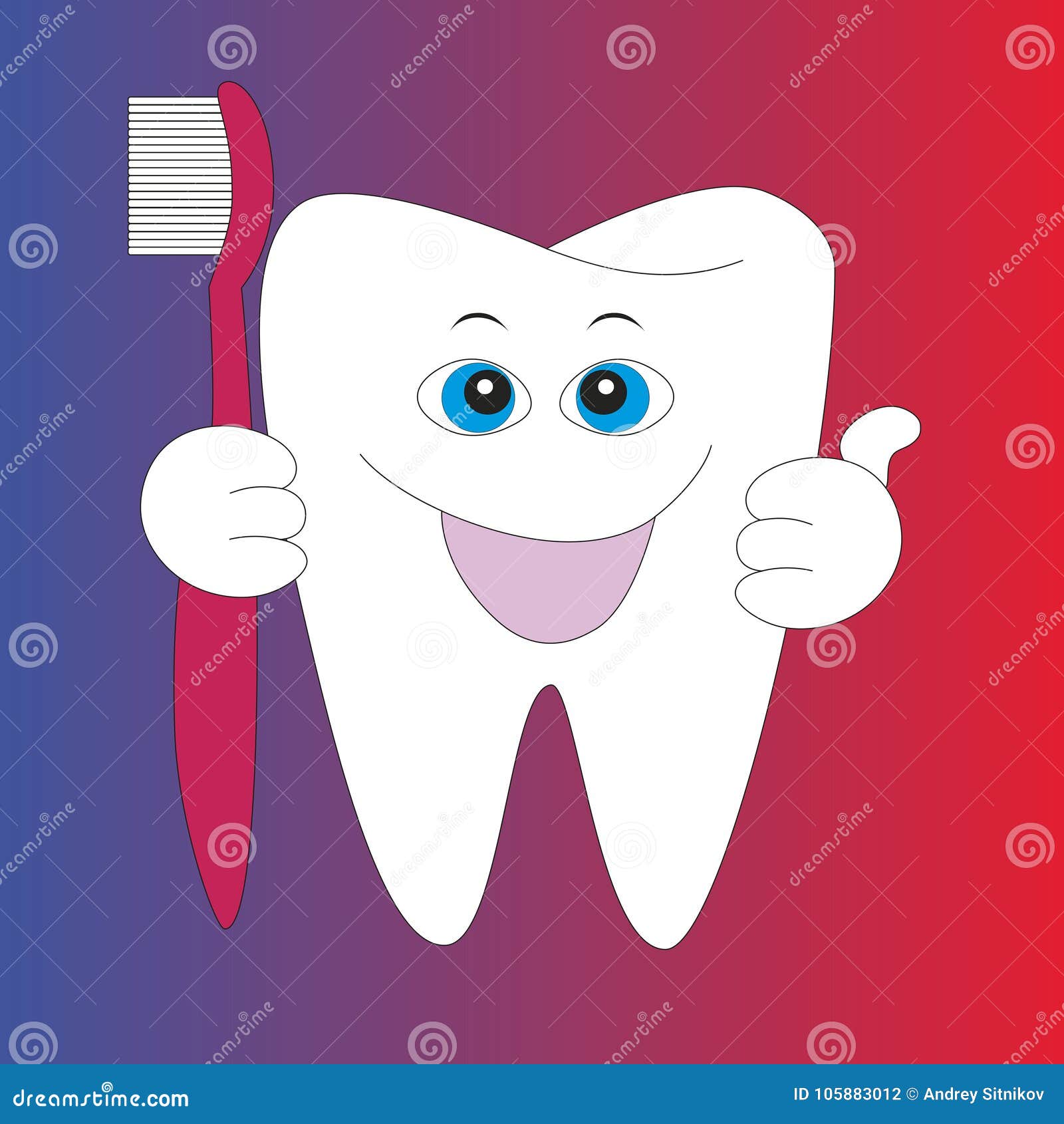 Cartoon root human tooth. stock vector. Illustration of health - 105883012