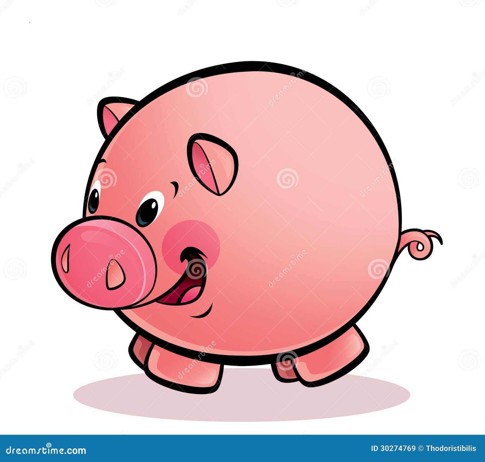 Happy smiling pig stock illustration. Illustration of round - 30274769