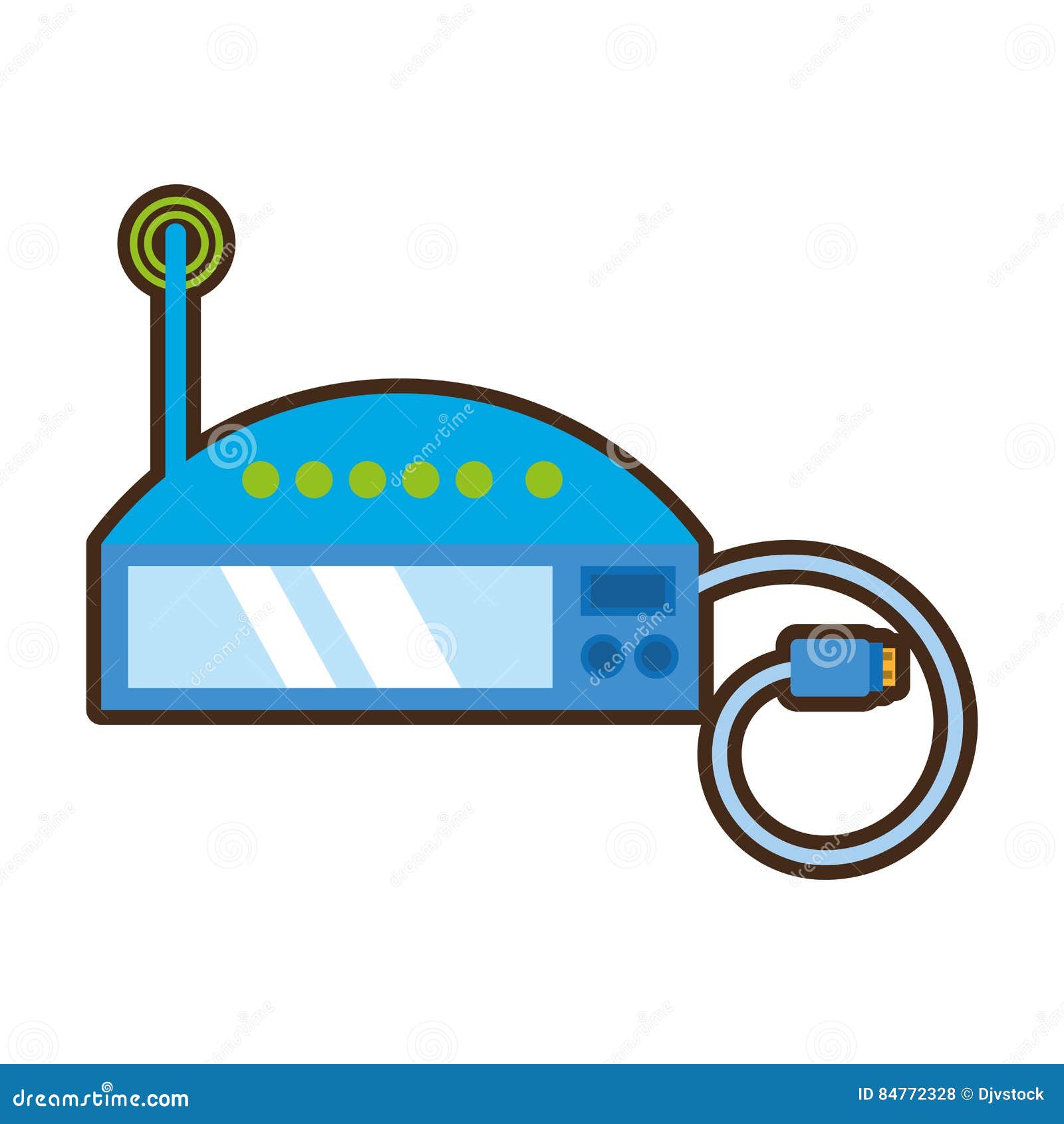 Cartoon Router Internet Connection Modem Stock Vector - Illustration of ...