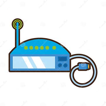Cartoon Router Internet Connection Modem Stock Vector - Illustration of ...