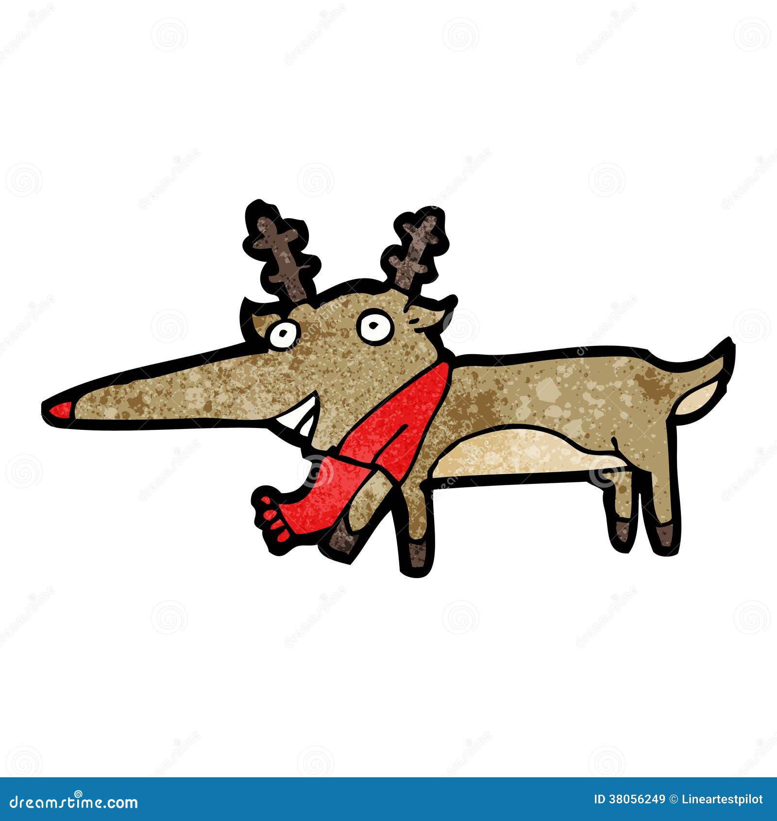 Cartoon Rudolf Red Nosed Reindeer Stock Vector - Illustration of hand ...