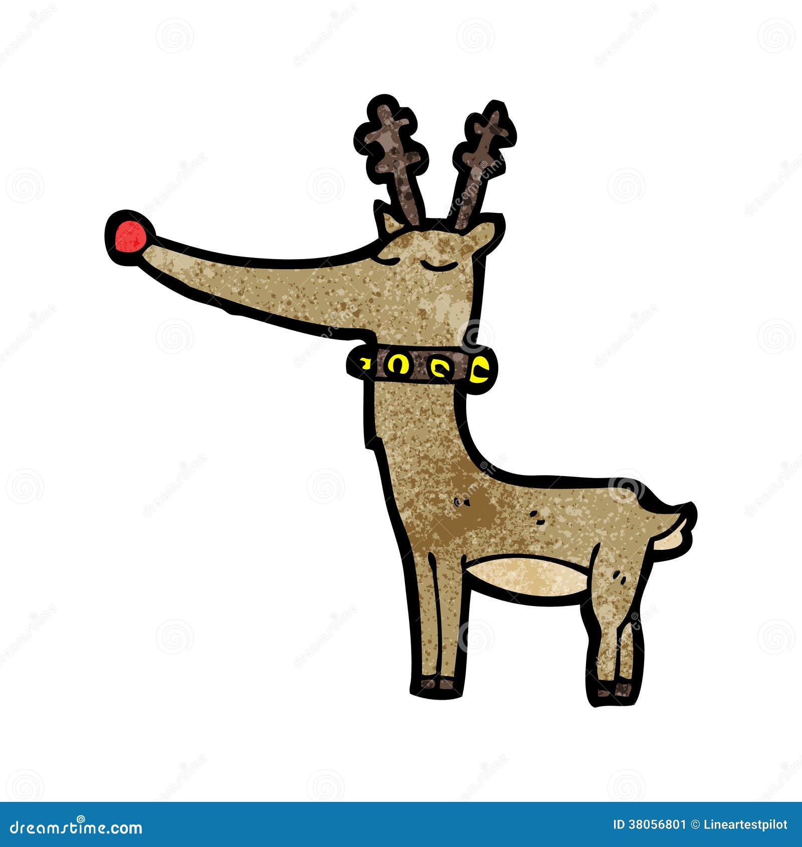Cartoon Rudolf Red Nosed Reindeer Stock Vector - Illustration of sketch ...