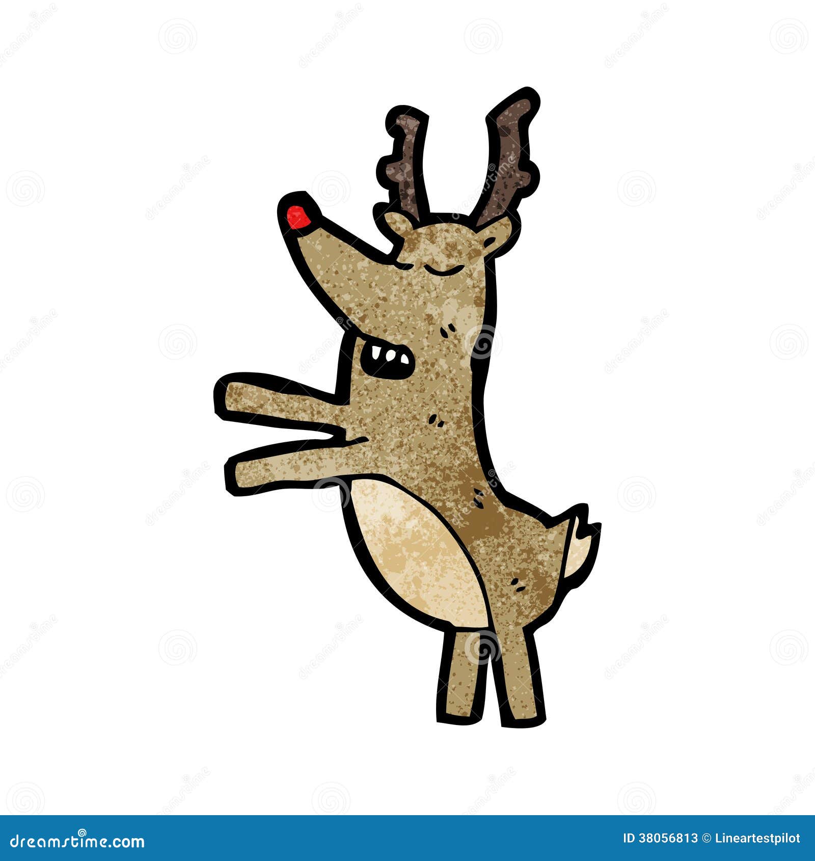 Cartoon Rudolf Red Nosed Reindeer Stock Vector - Illustration of quirky ...