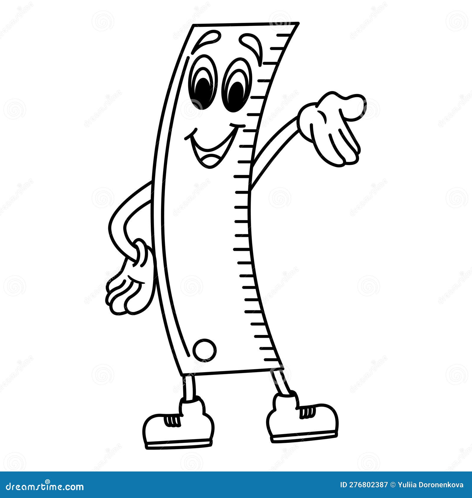 Cartoon Ruler for Coloring Page Stock Vector - Illustration of funny ...