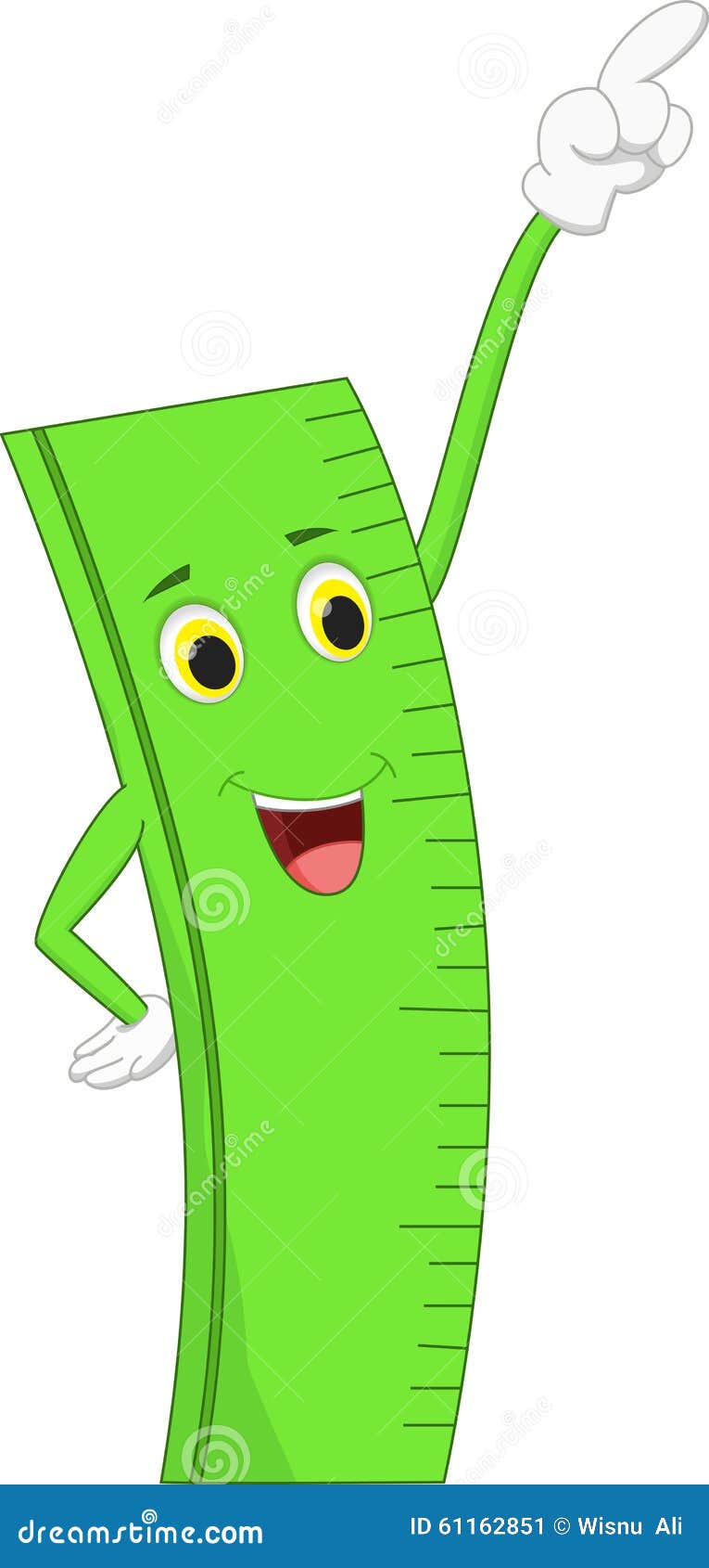 Cartoon Ruler Pointing With His Finger Stock Vector - Image: 61162851